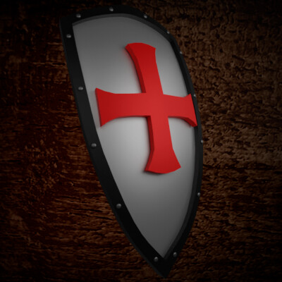 ArtStation - Templar Shield high-poly and low-poly