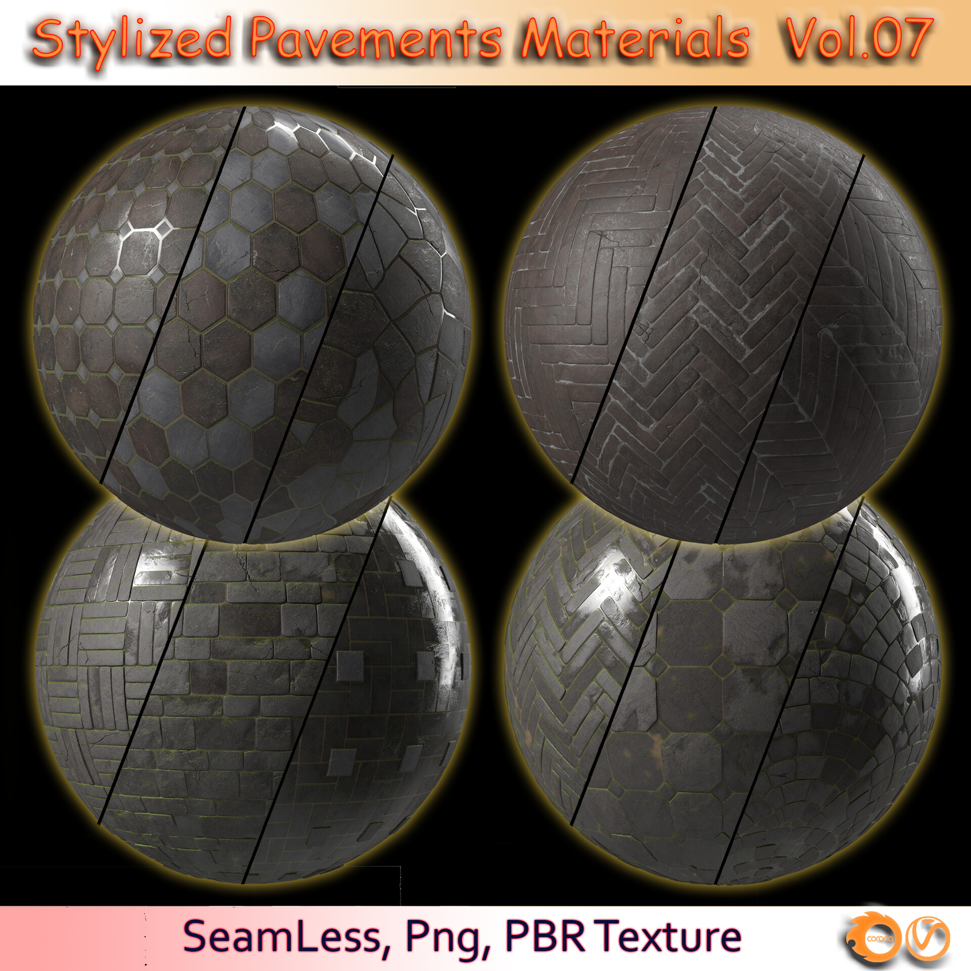 ArtStation - Stylized Pavement Collection Materials VOl.7