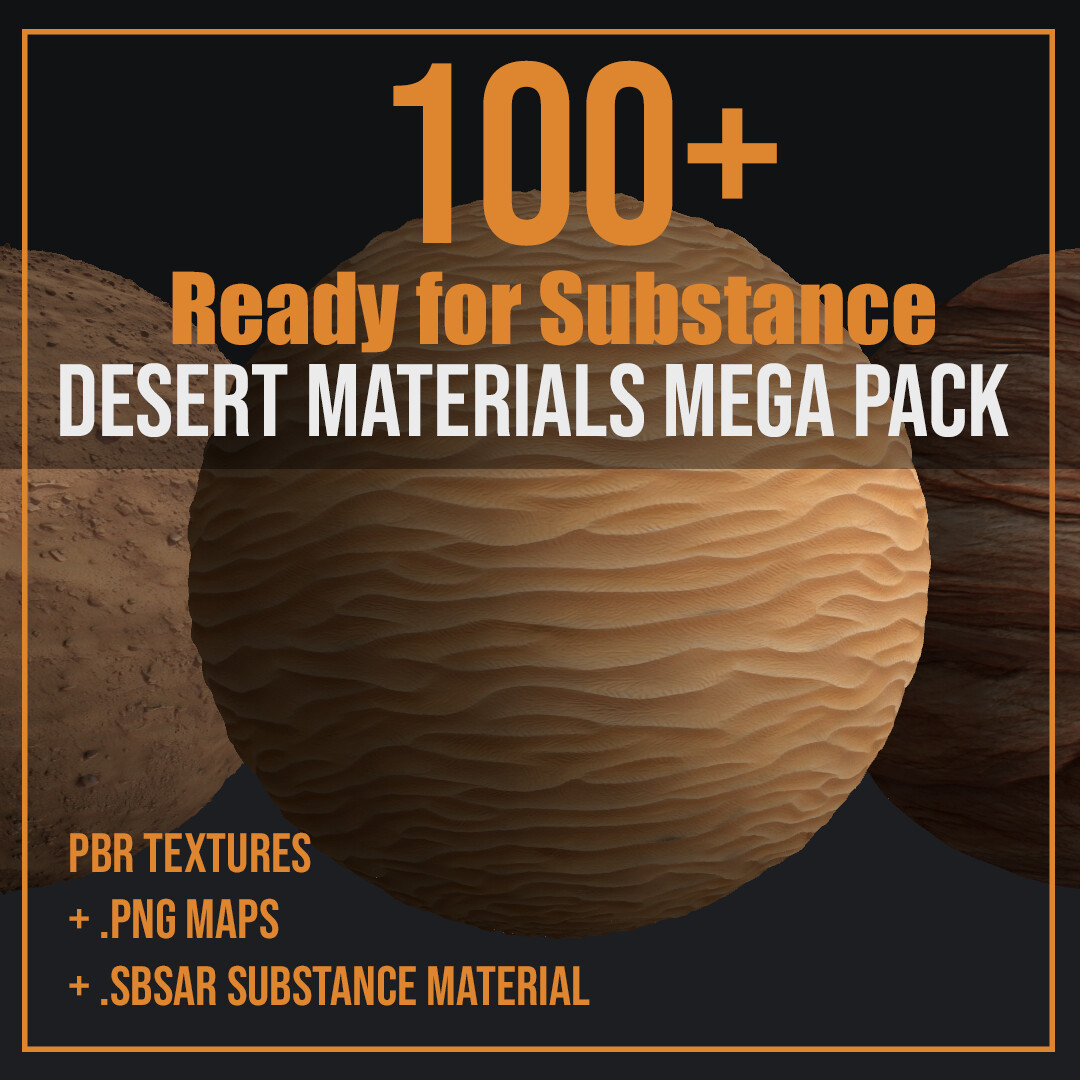 ArtStation - 100+ Desert Material MEGA PACK - PBR rendering