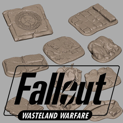 ArtStation - Fallout - Wasteland Warfare - Basing Greebles - Stones and ...
