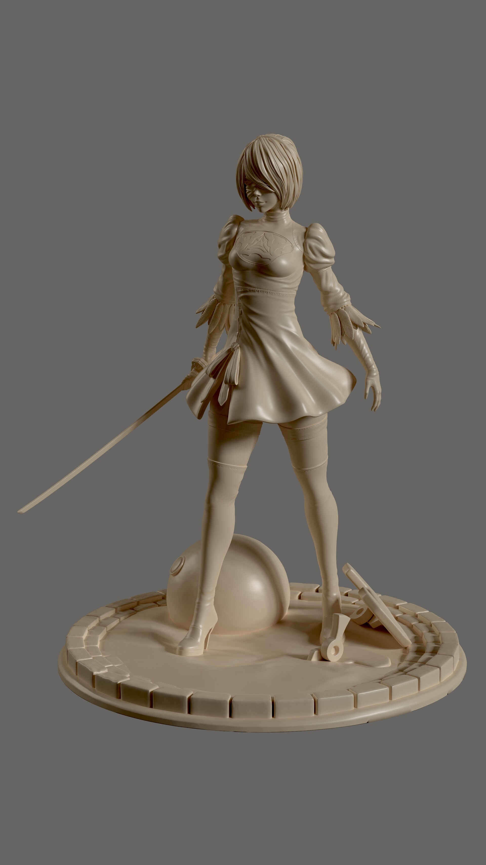 ArtStation - 2B Nier Automata model for 3d print