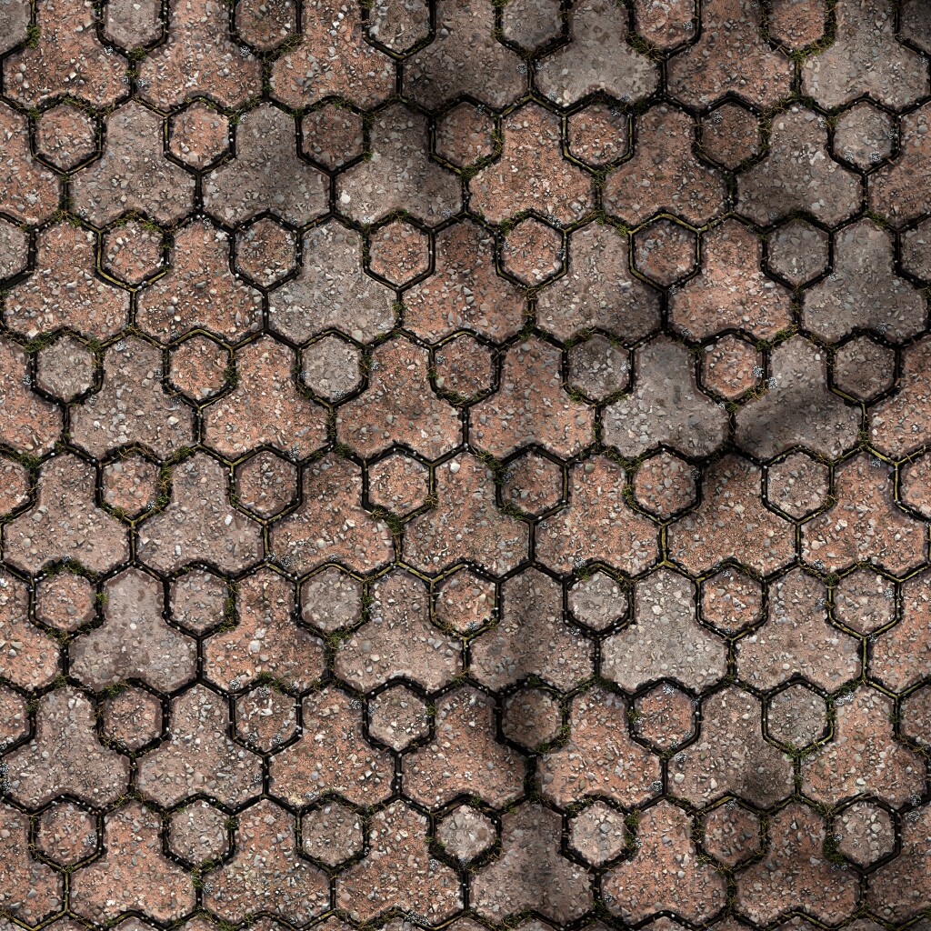 ArtStation - PBR Pavement Hex Material Study