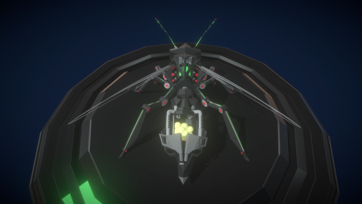 ArtStation - Animated, Ps1 Style, Lowpoly, Mechanical Robot Bee Model