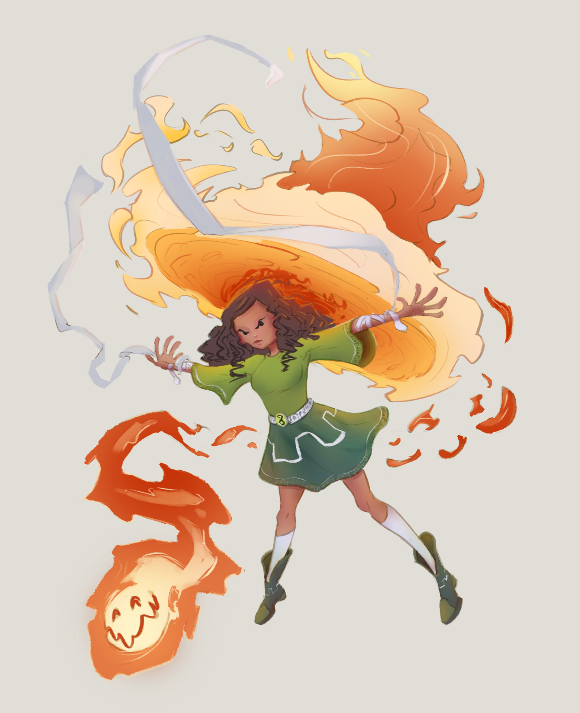 ArtStation - Fire Elemental Girl - Character Design
