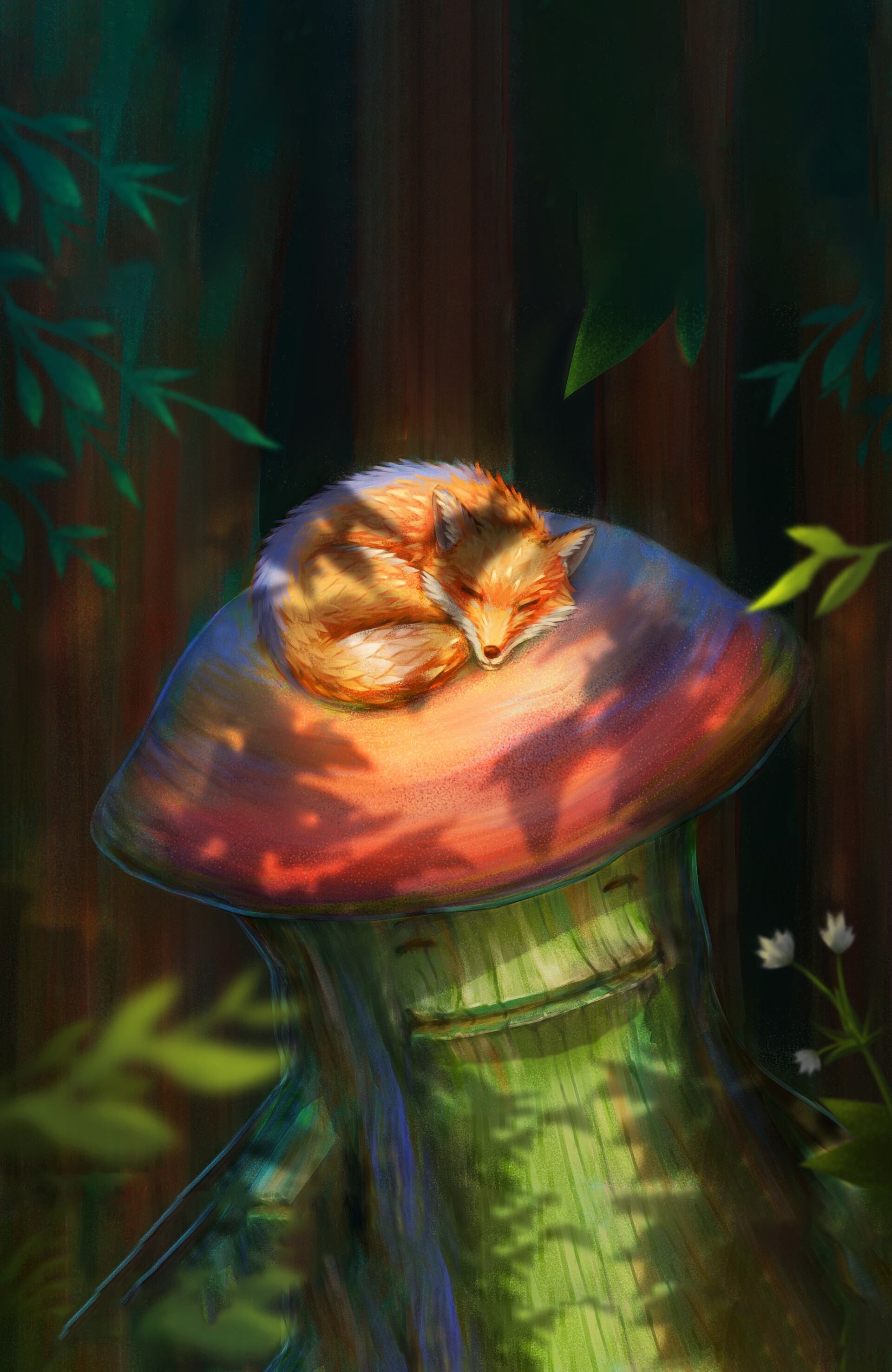 ArtStation - Fox and Mushroom