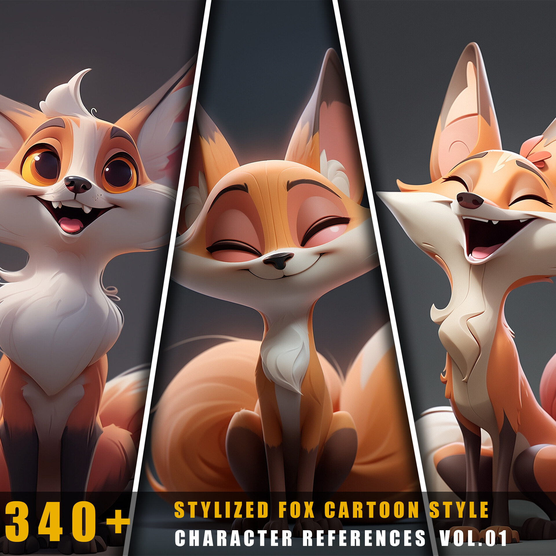 ArtStation - 340+ Stylized Fox Cartoon Style - References Pack Vol.01