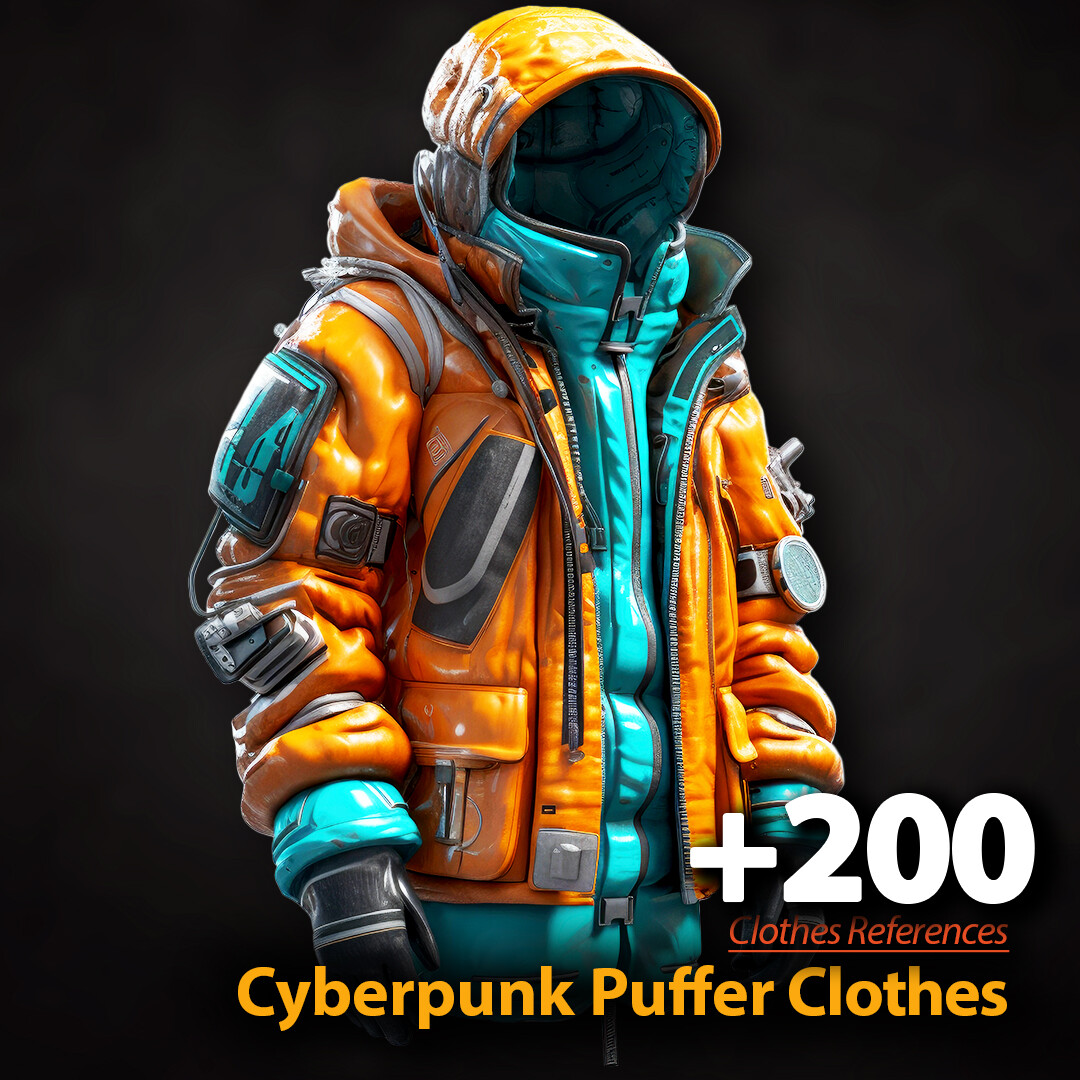 ArtStation - +200 Cyberpunk Puffer Clothes. Clothes References, 8K ...