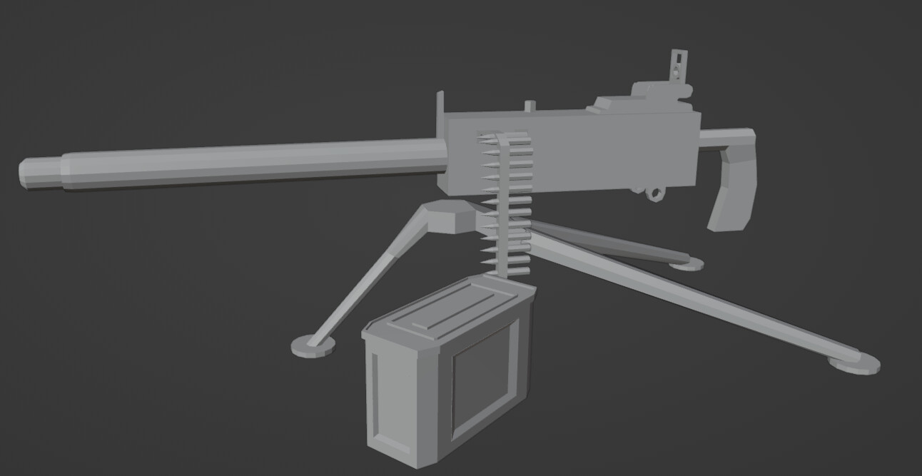 ArtStation - Low poly Browning M1919