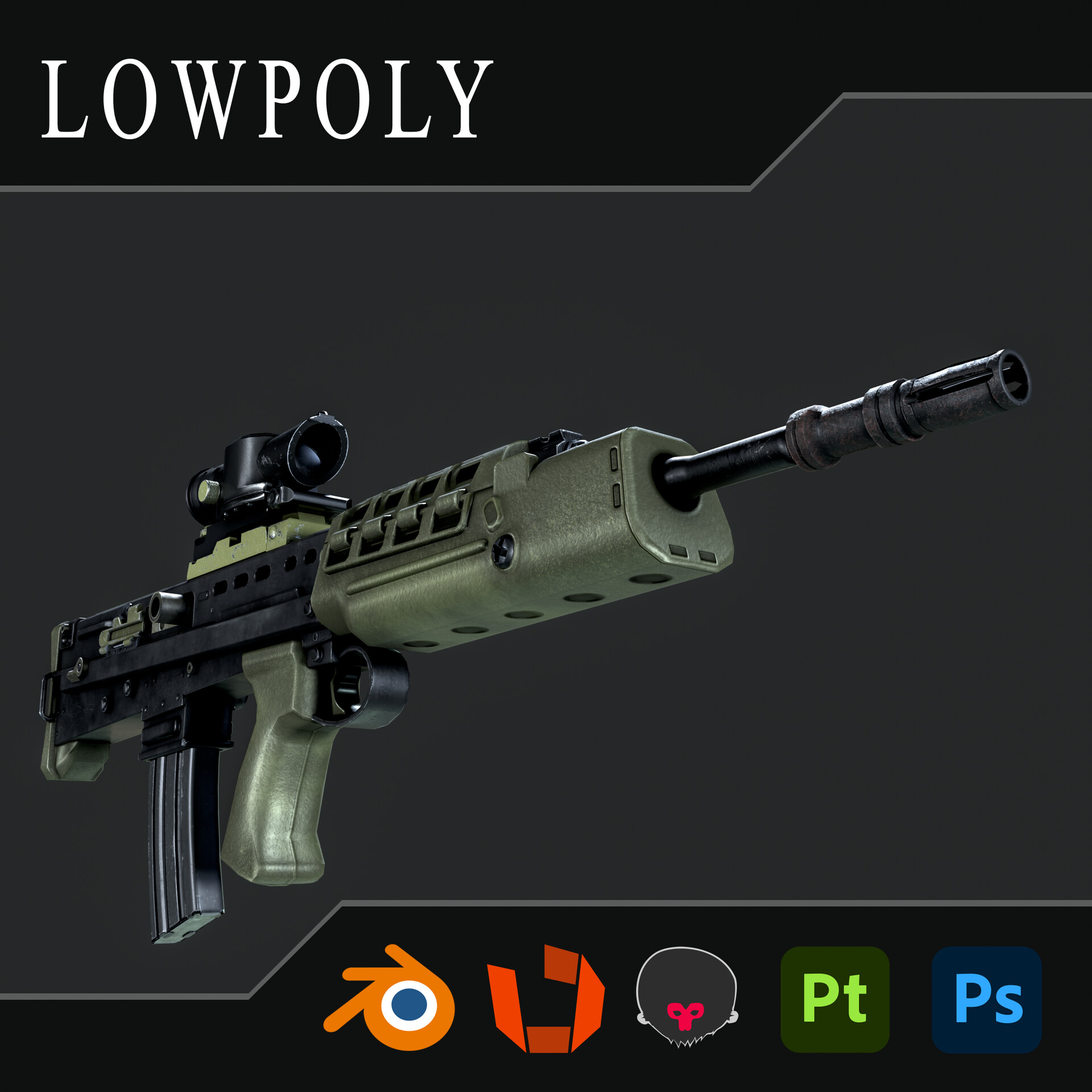 ArtStation - L85A2 lowpoly 3D model