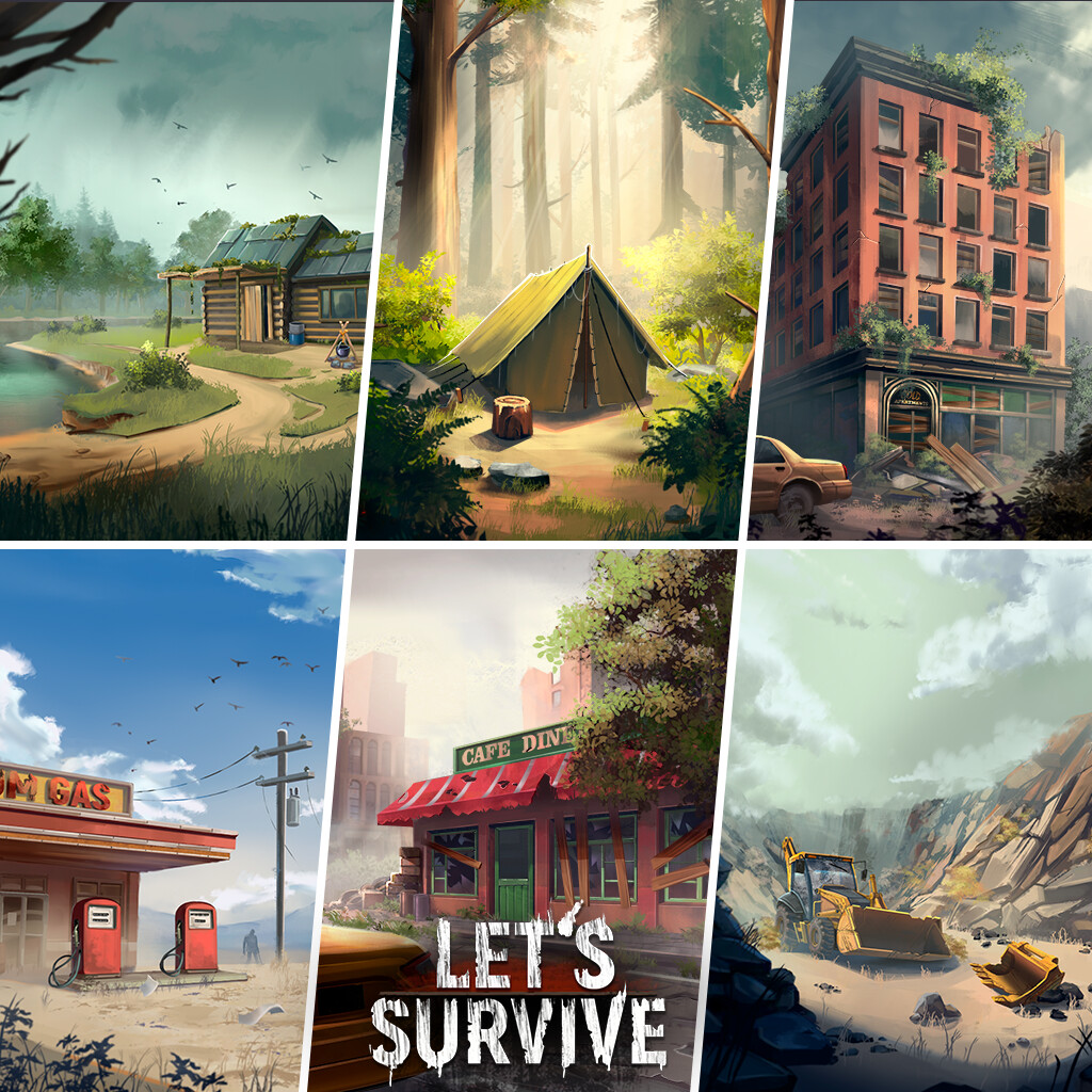 ArtStation - Let's Survive - Locations preview illustrations