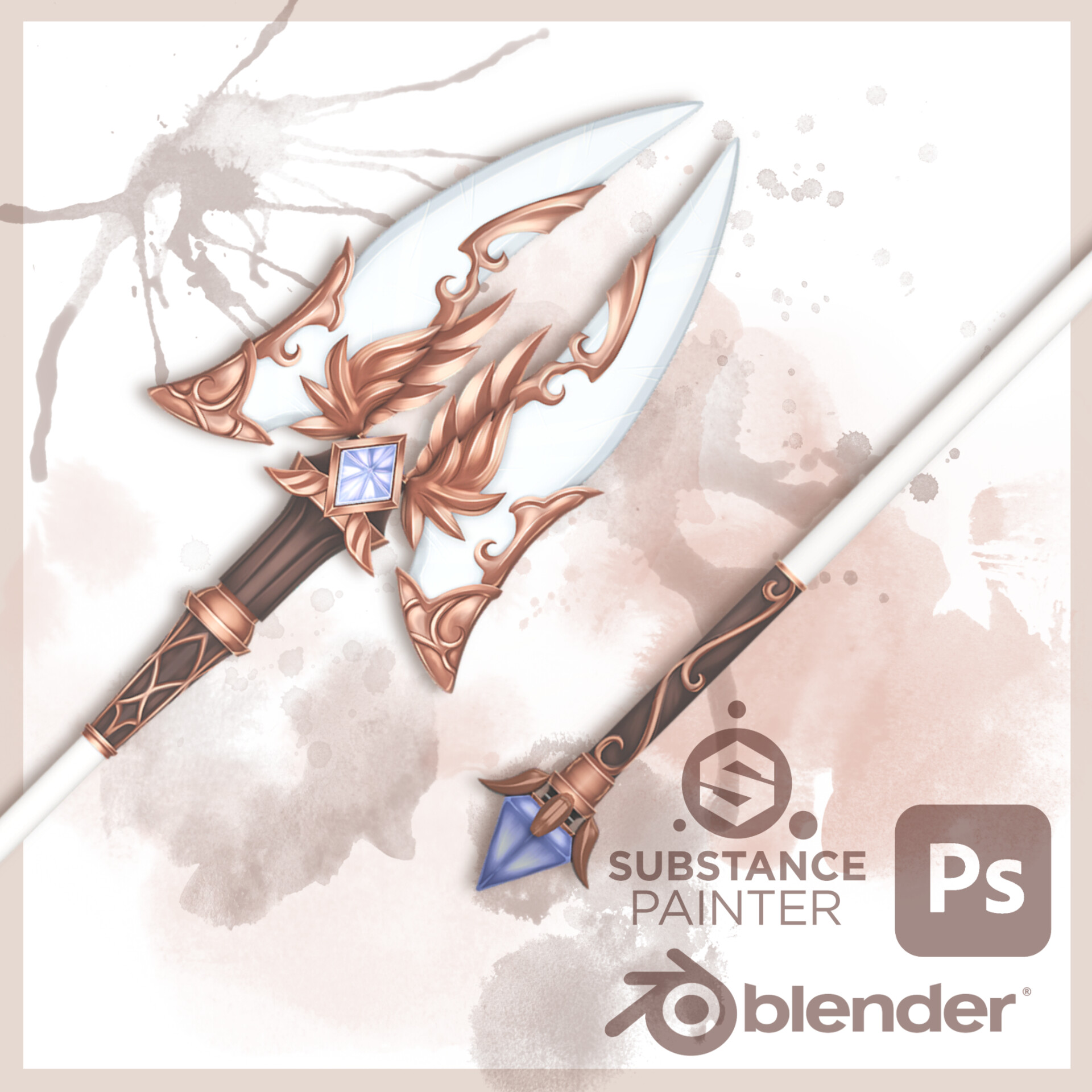 ArtStation - - 3D Modeld, Hand Painted Weapon