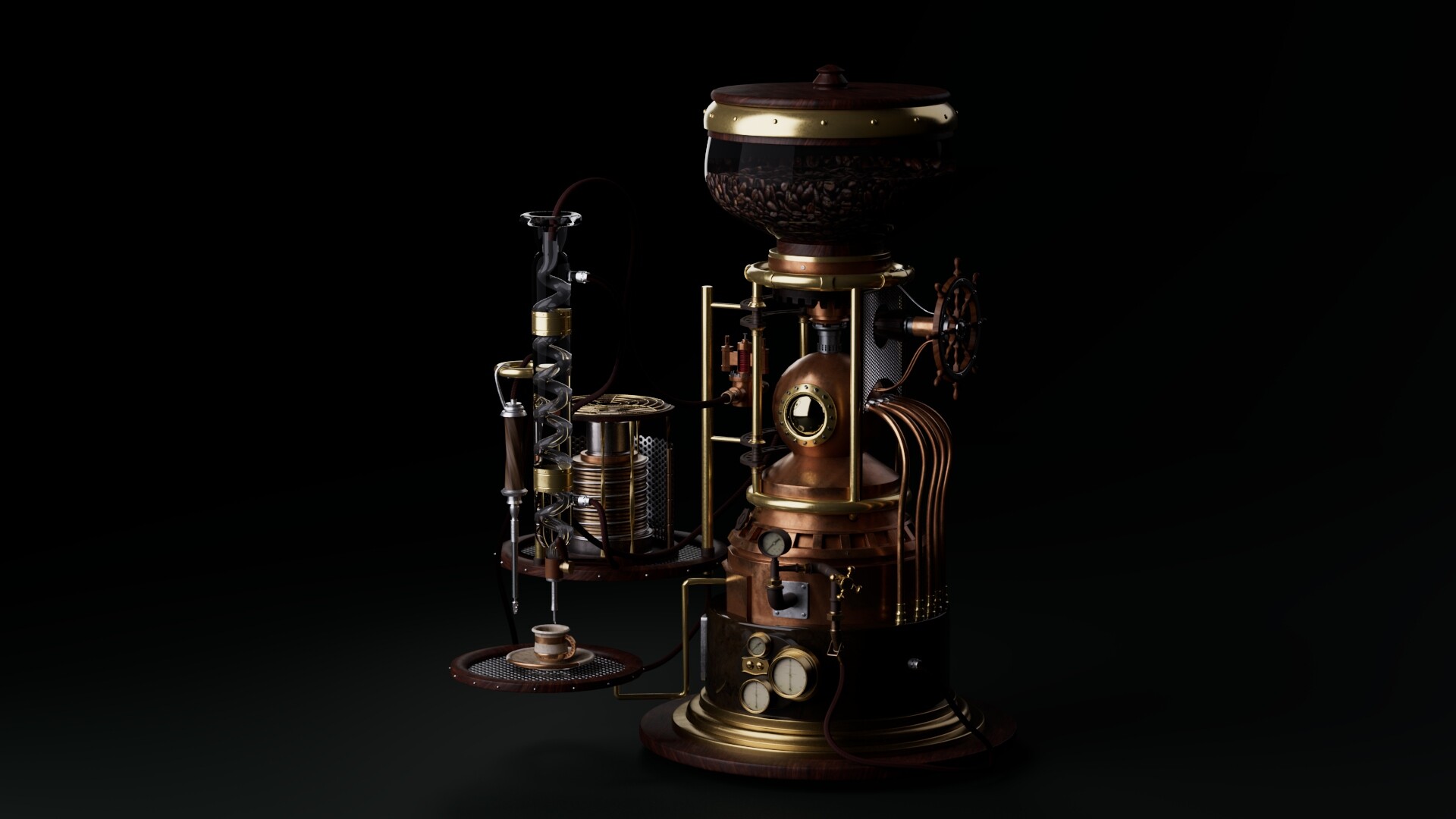 ArtStation - steampunk coffee machine
