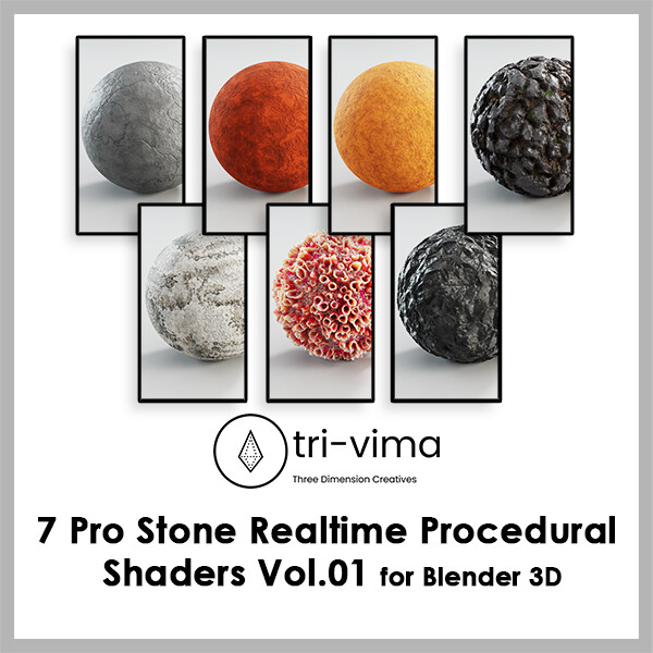 tri-vima Studio - 7 Pro Stone Realtime Procedural Shaders Vol01