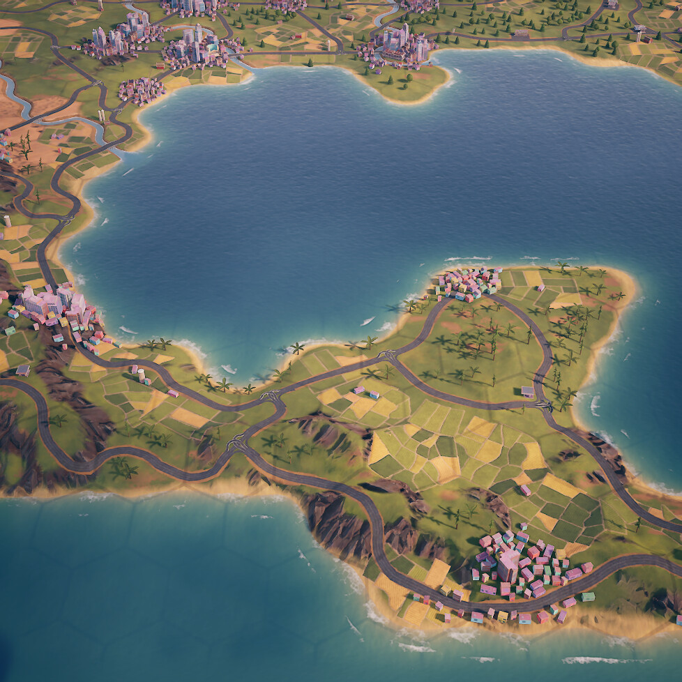 ArtStation - Hexagonal Map of Central-North America