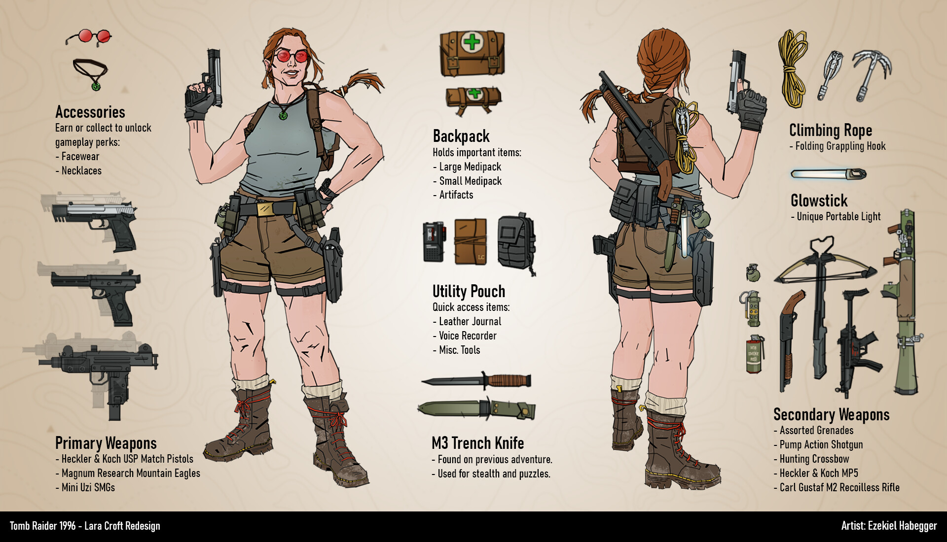 ArtStation - Tomb Raider 1996 Lara Croft Redesign Process (8 Pages)