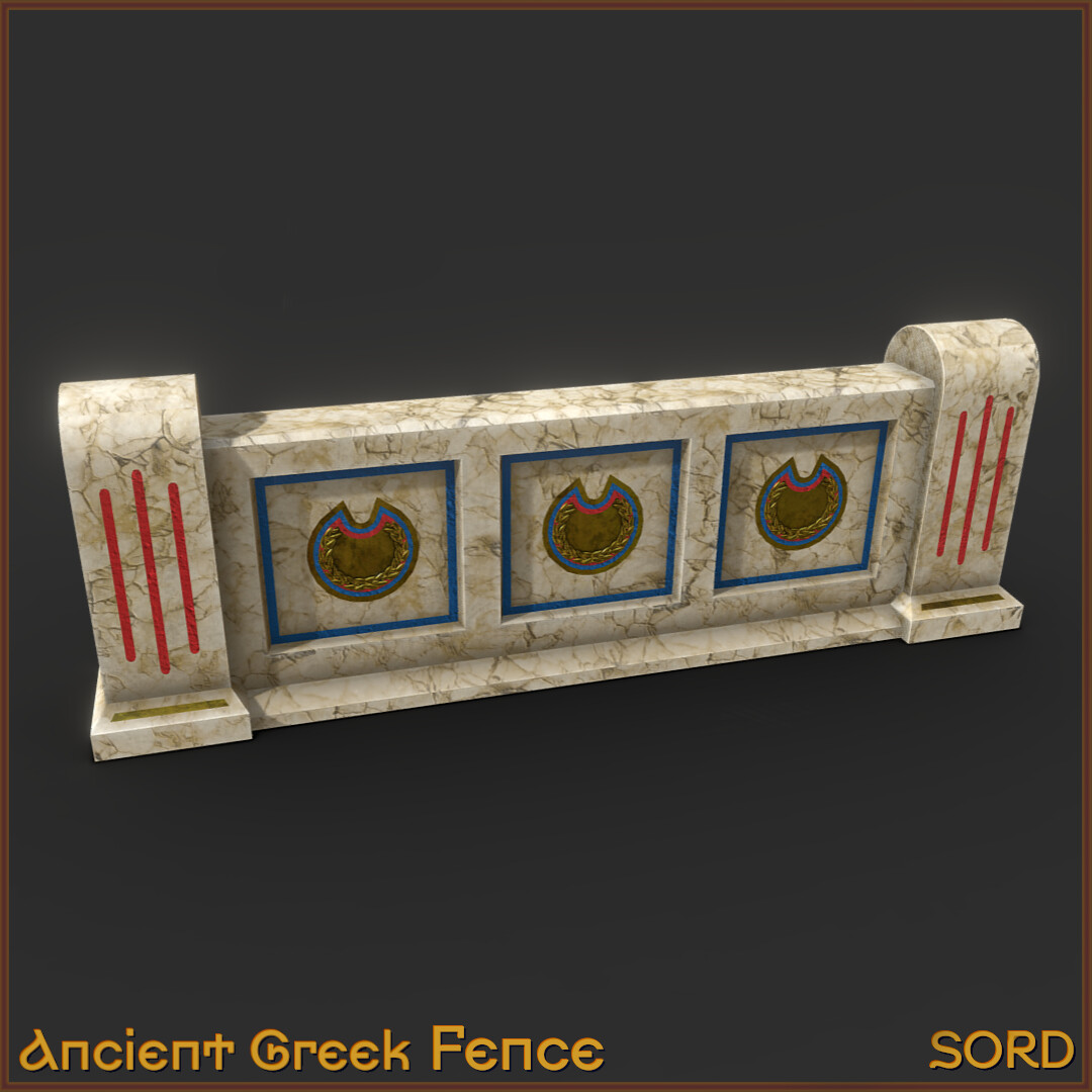 ArtStation - Ancient Greek Marble Fence 3d model