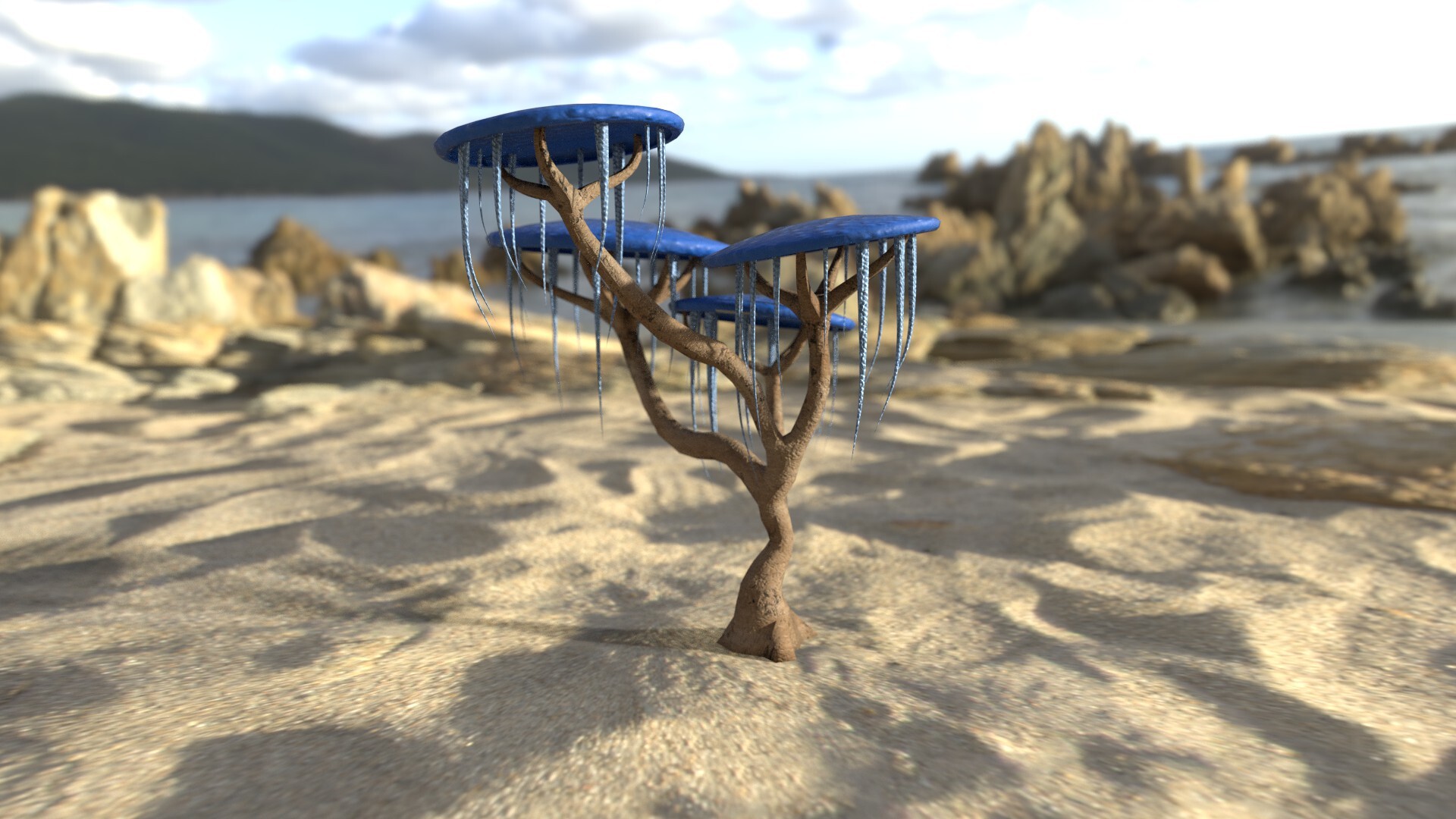 ArtStation - Alien Mushroom Trees & Hex Mountains