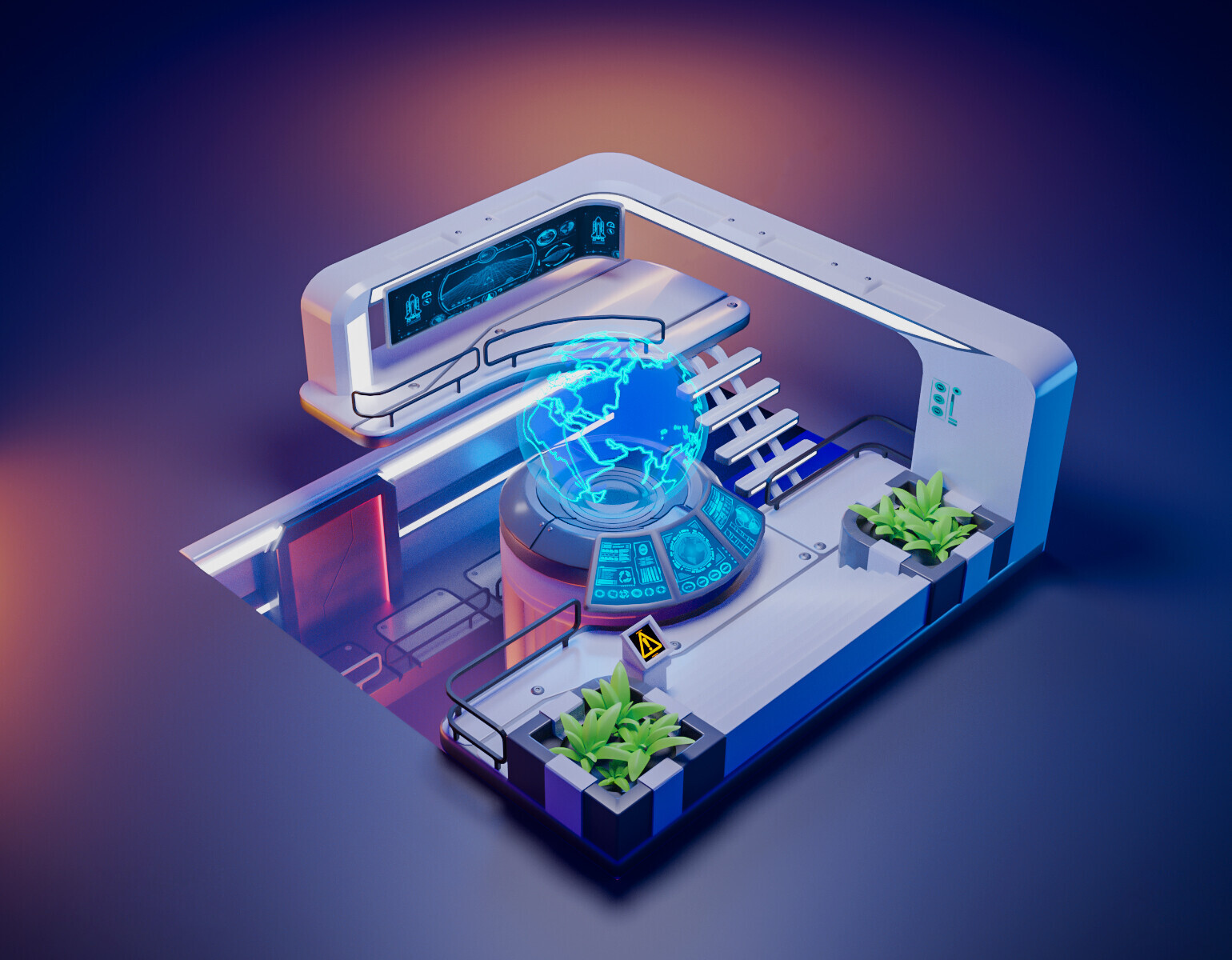 ArtStation - Space ship control room