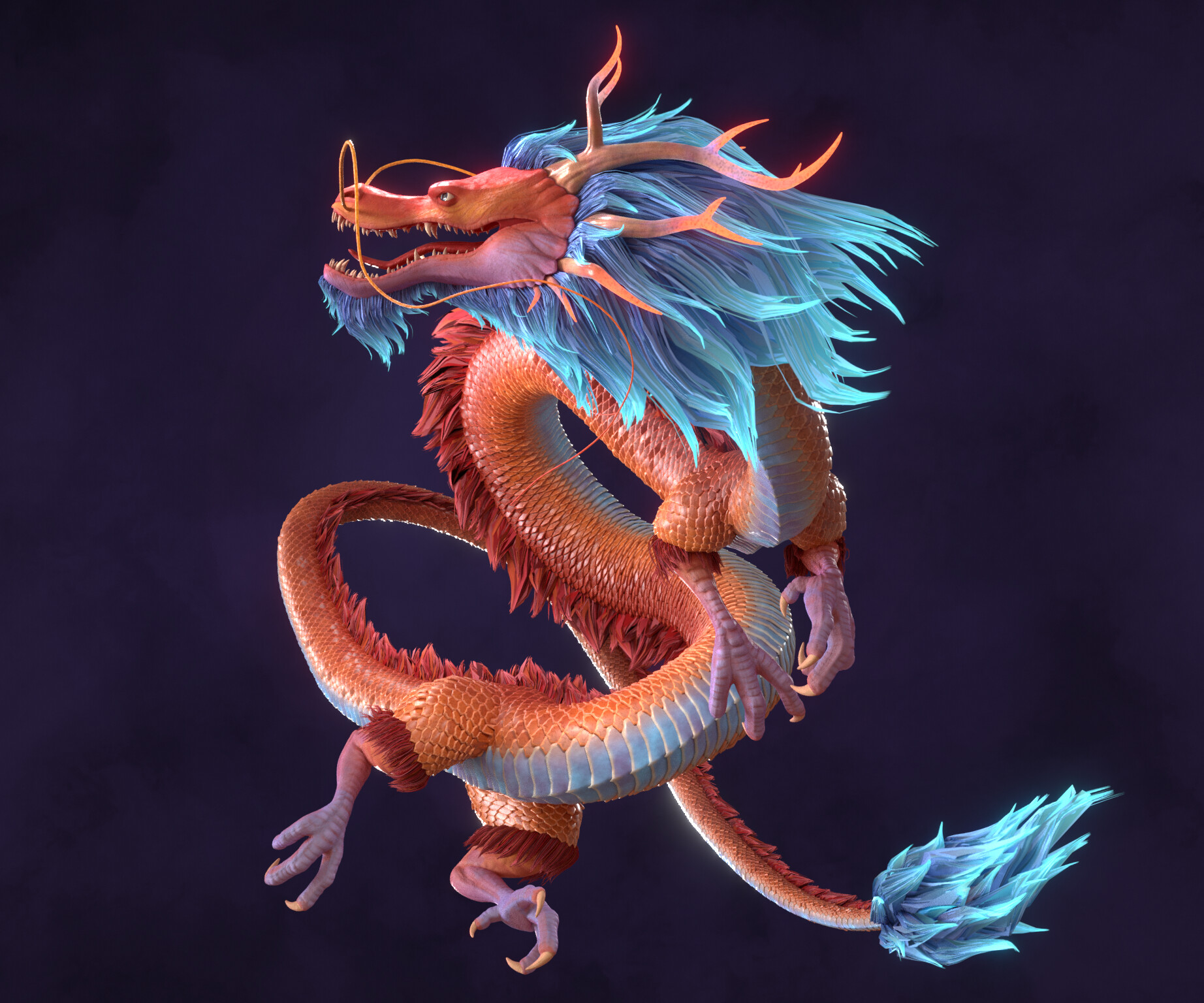 ArtStation - Red chinese dragon