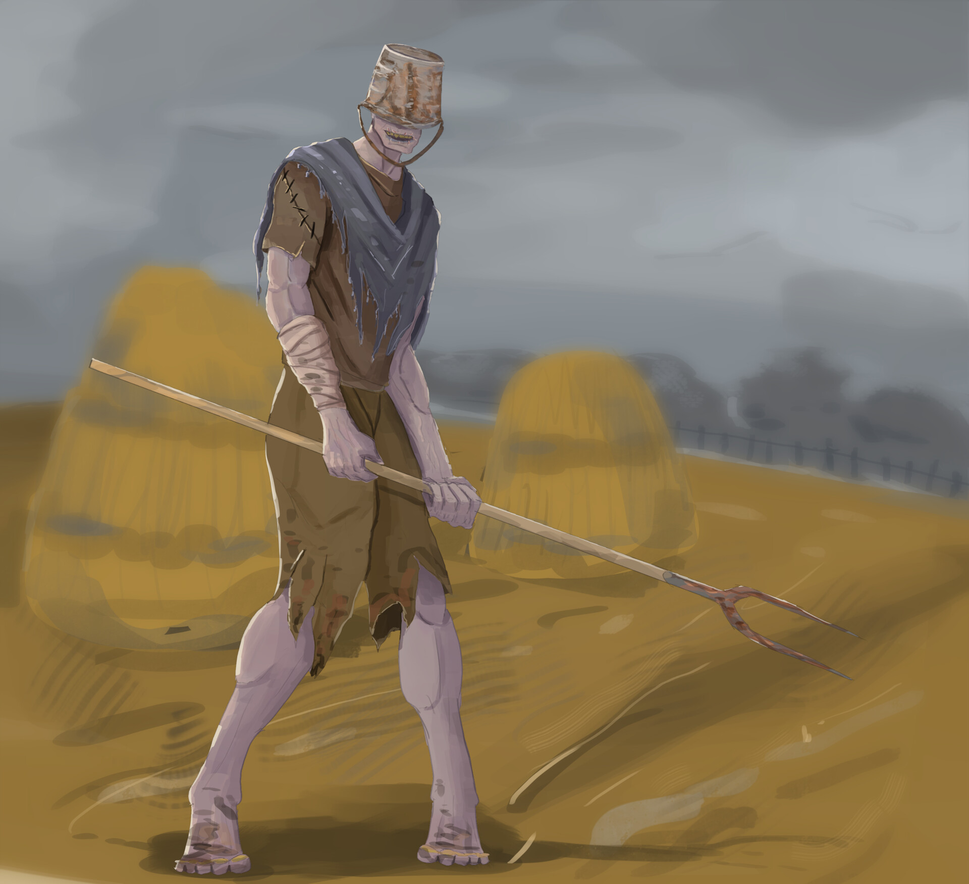 ArtStation - Bucket Head Enemy consept