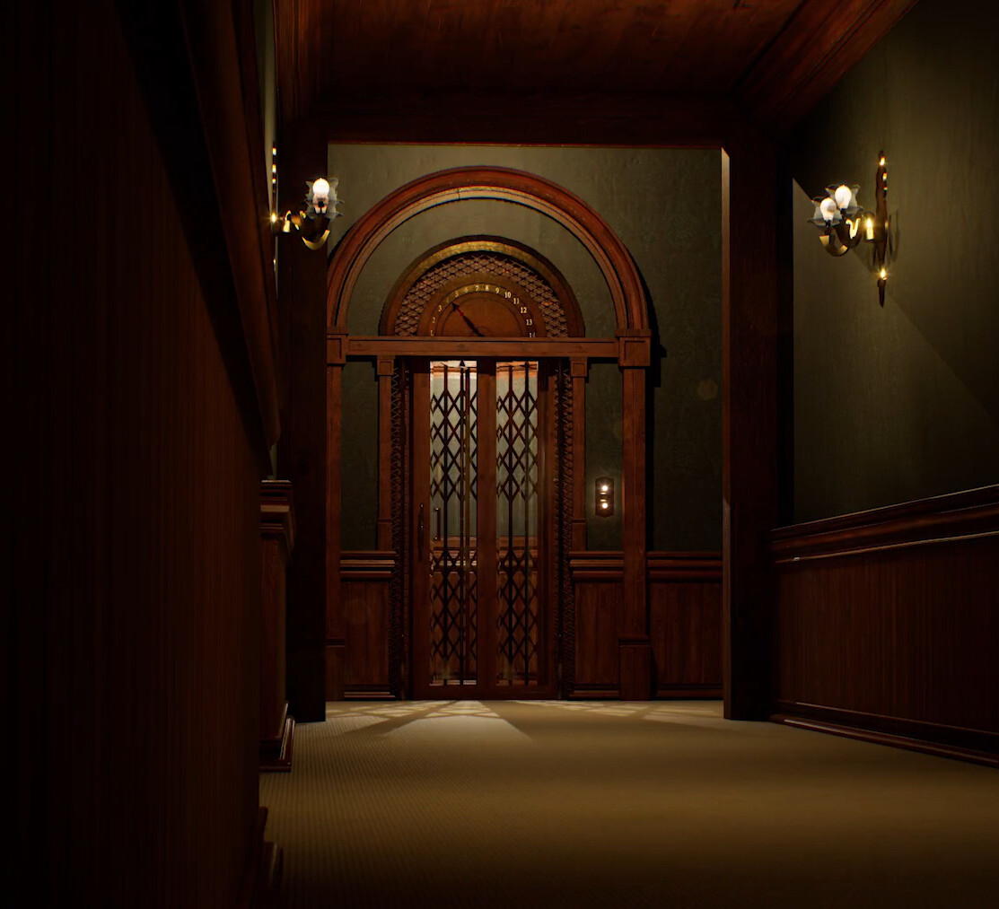 ArtStation - Vintage Hallway and Elevator - UE5 Environment