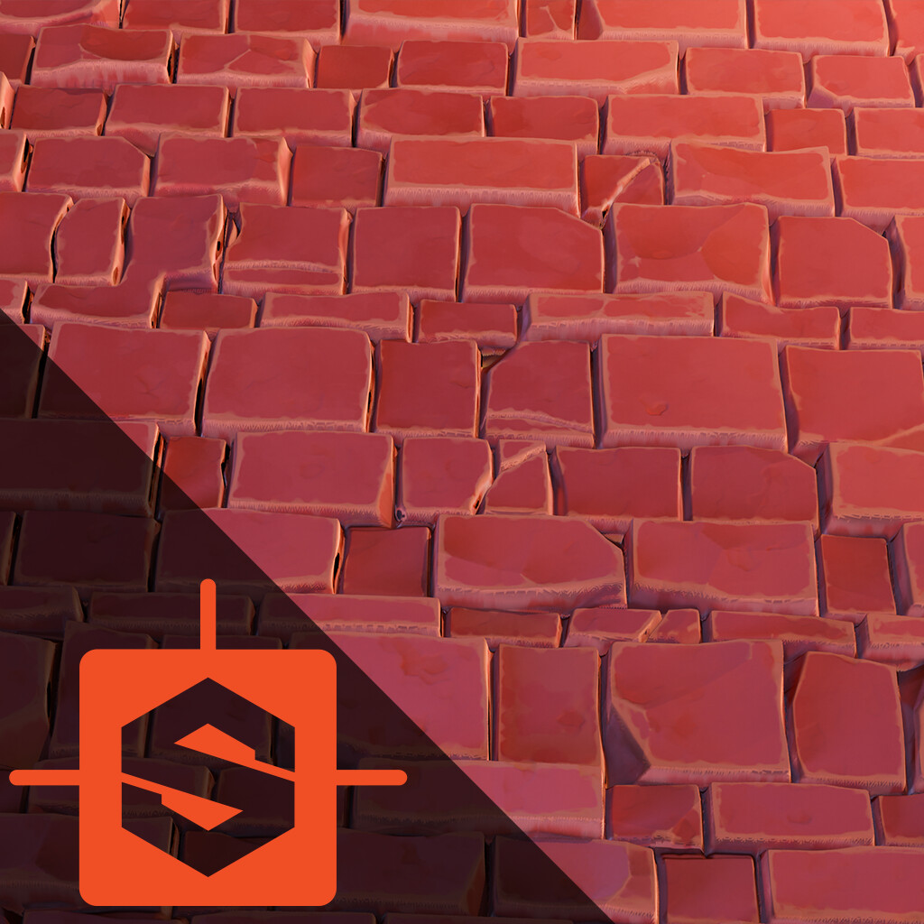 ArtStation - Stylized Red Bricks - Substance Designer