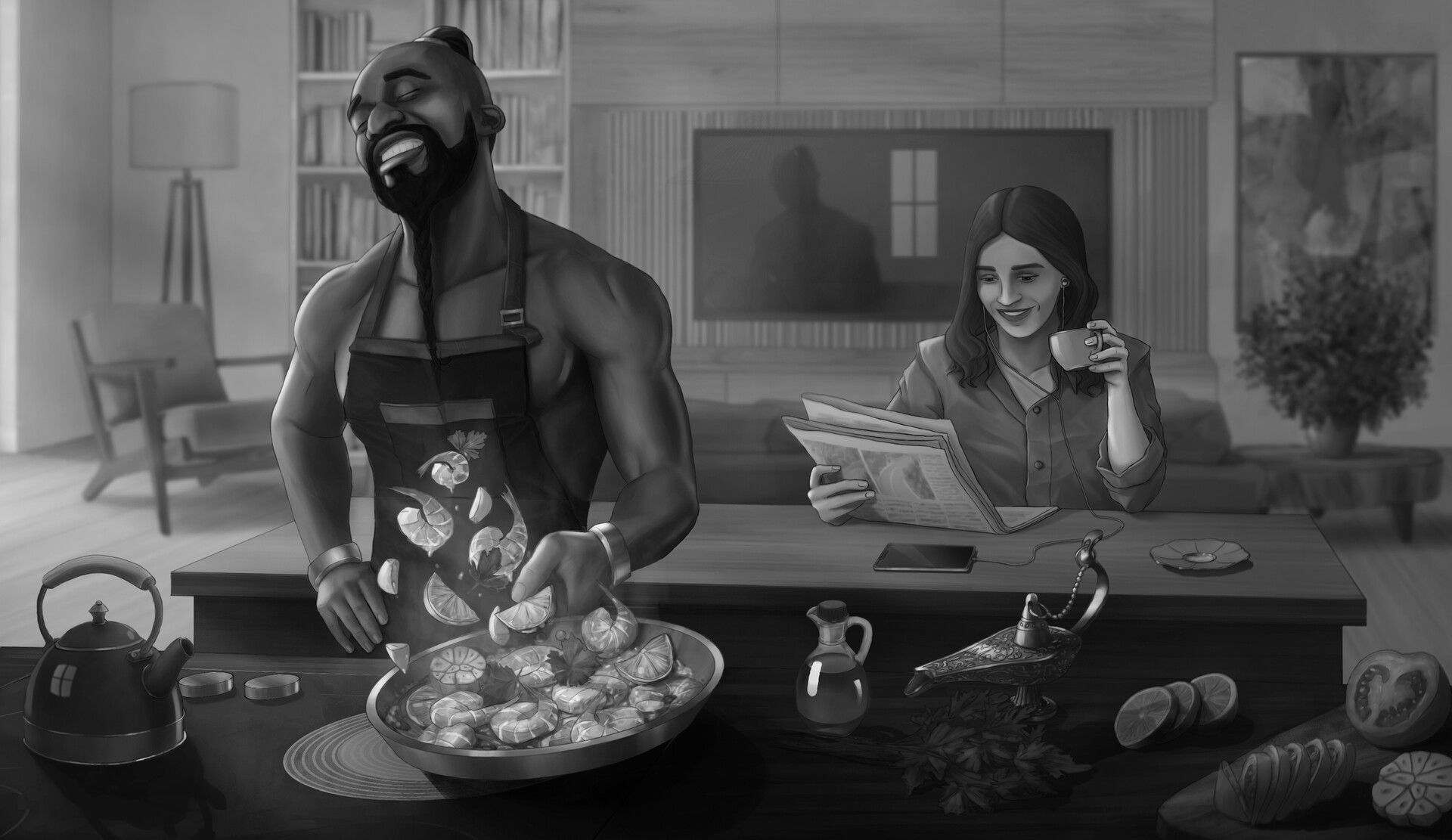 ArtStation - Genie preparing lunch