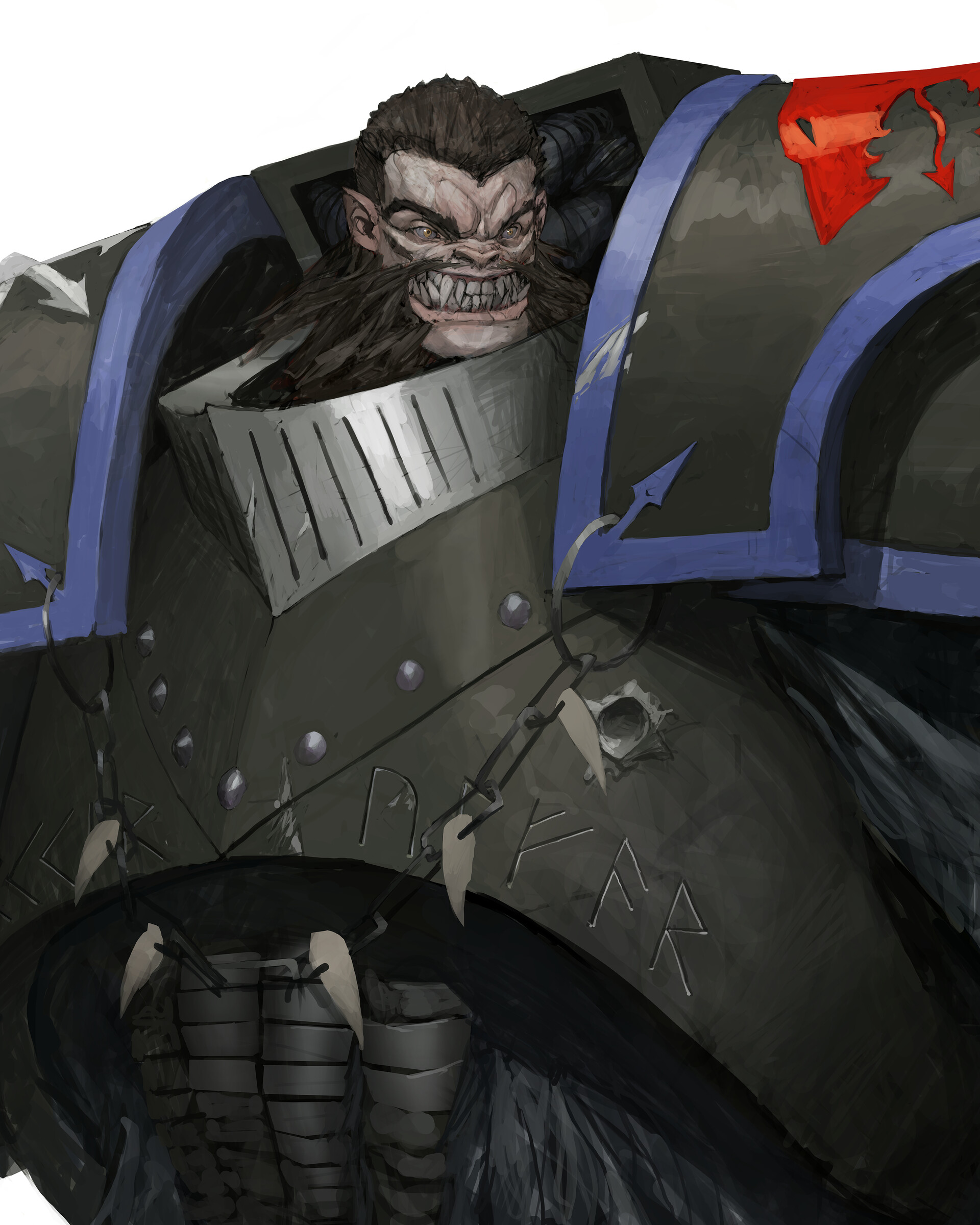 ArtStation - Varkos the Dark Talon, Chaos Lord of Skyrar's Dark Wolves