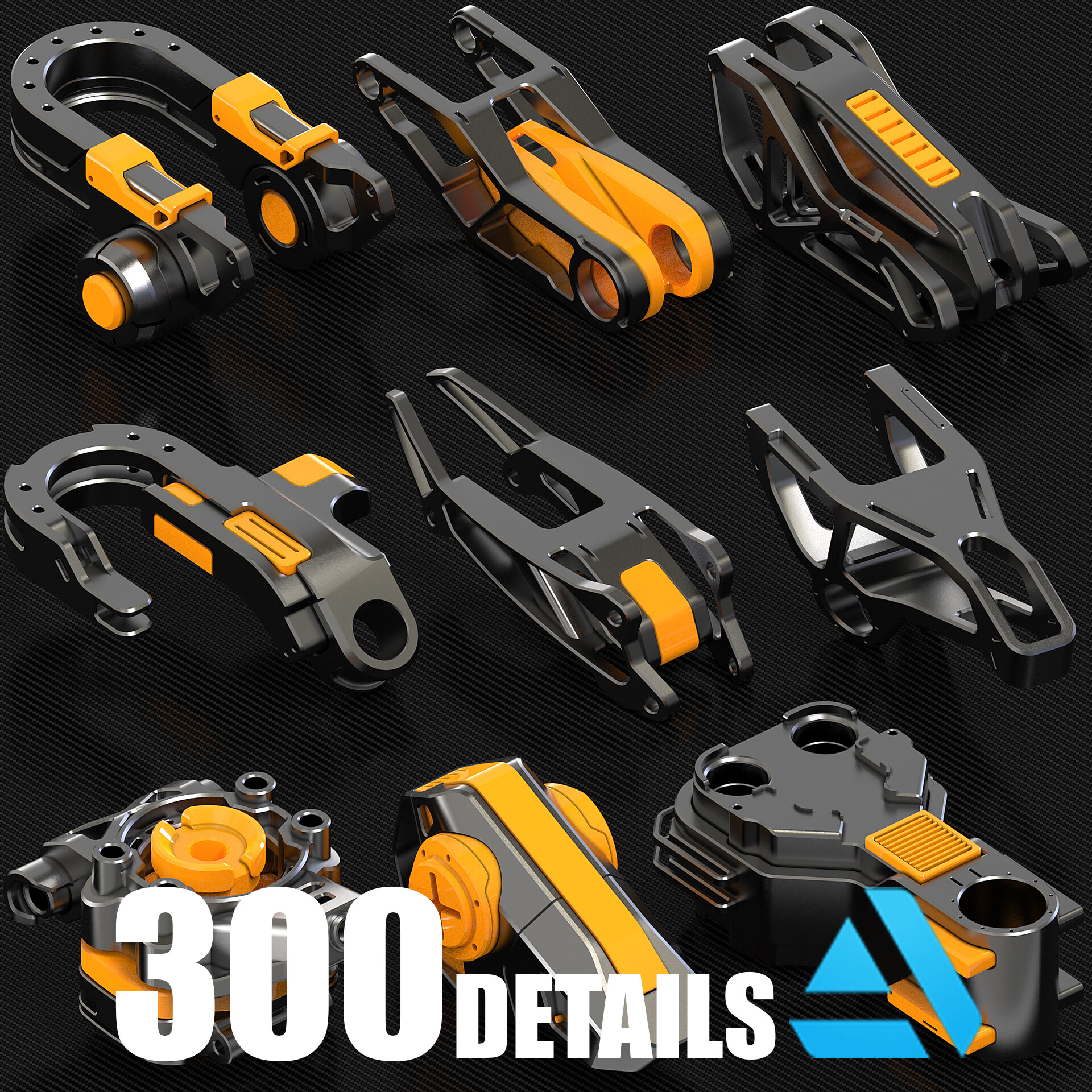 ArtStation - Sci-Fi Hard Surface "Alpha" KITBASH 300 DETAILS