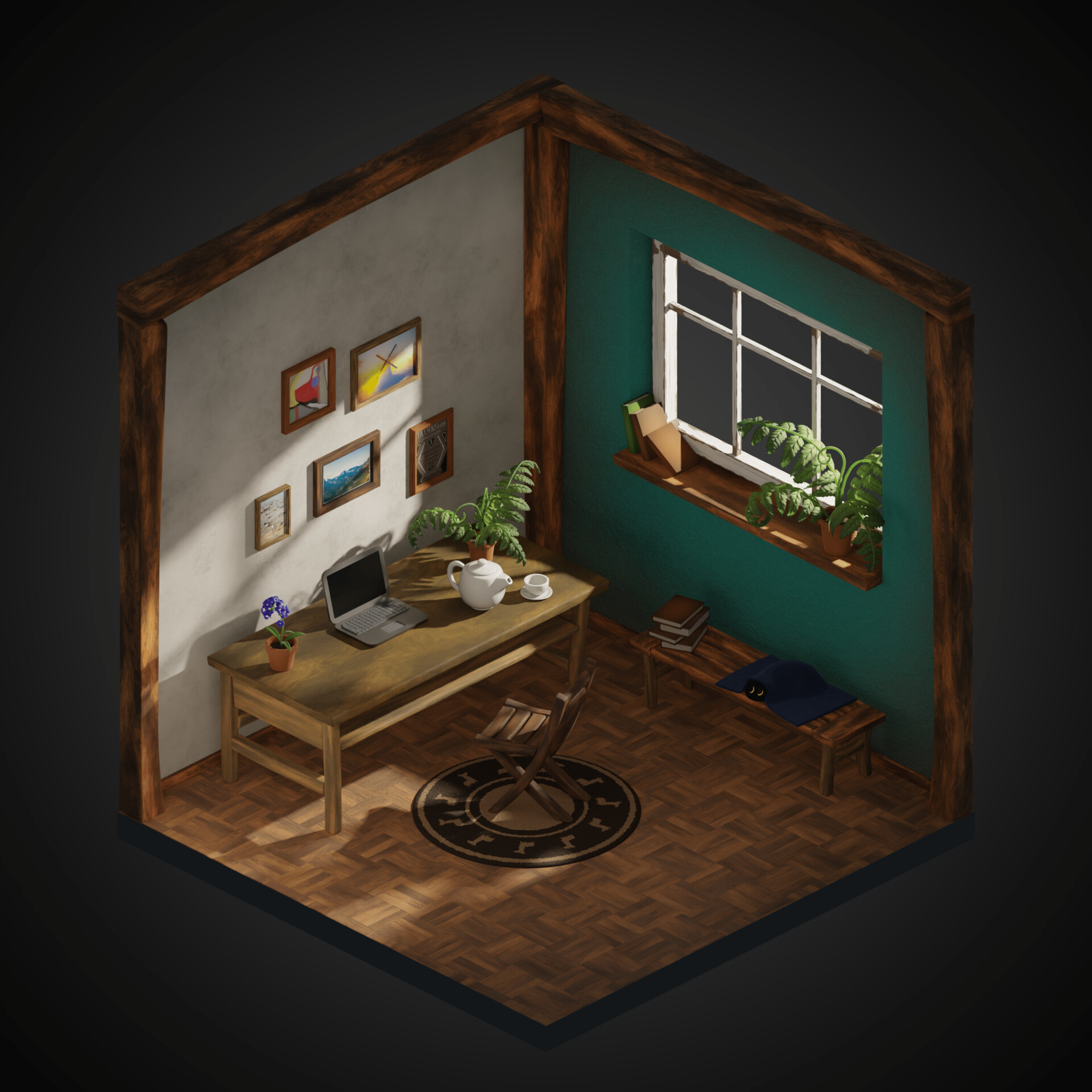 ArtStation - Minimal Room Diorama design