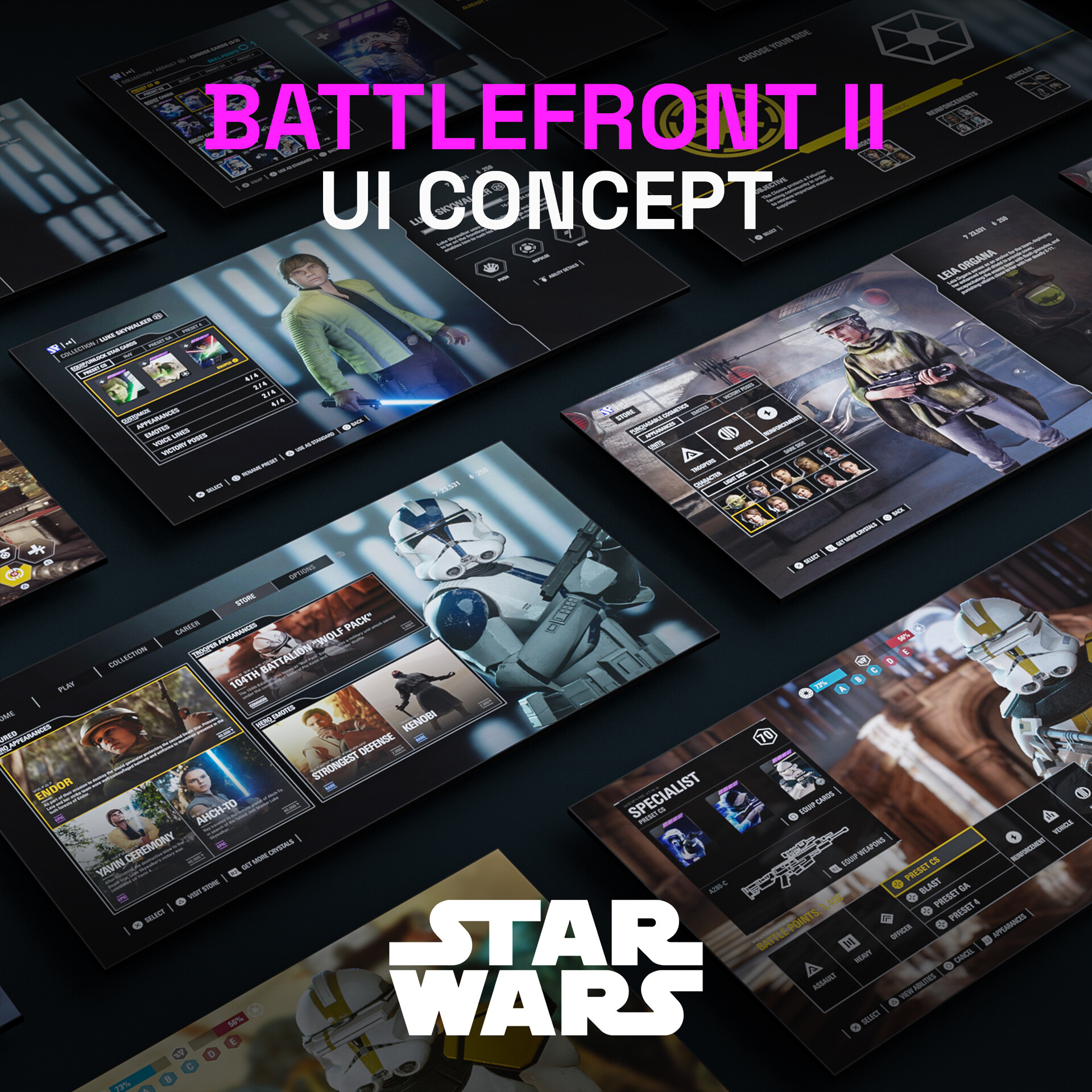 ArtStation - Battlefront II - Menu Redesign Concept (Mock-Ups)