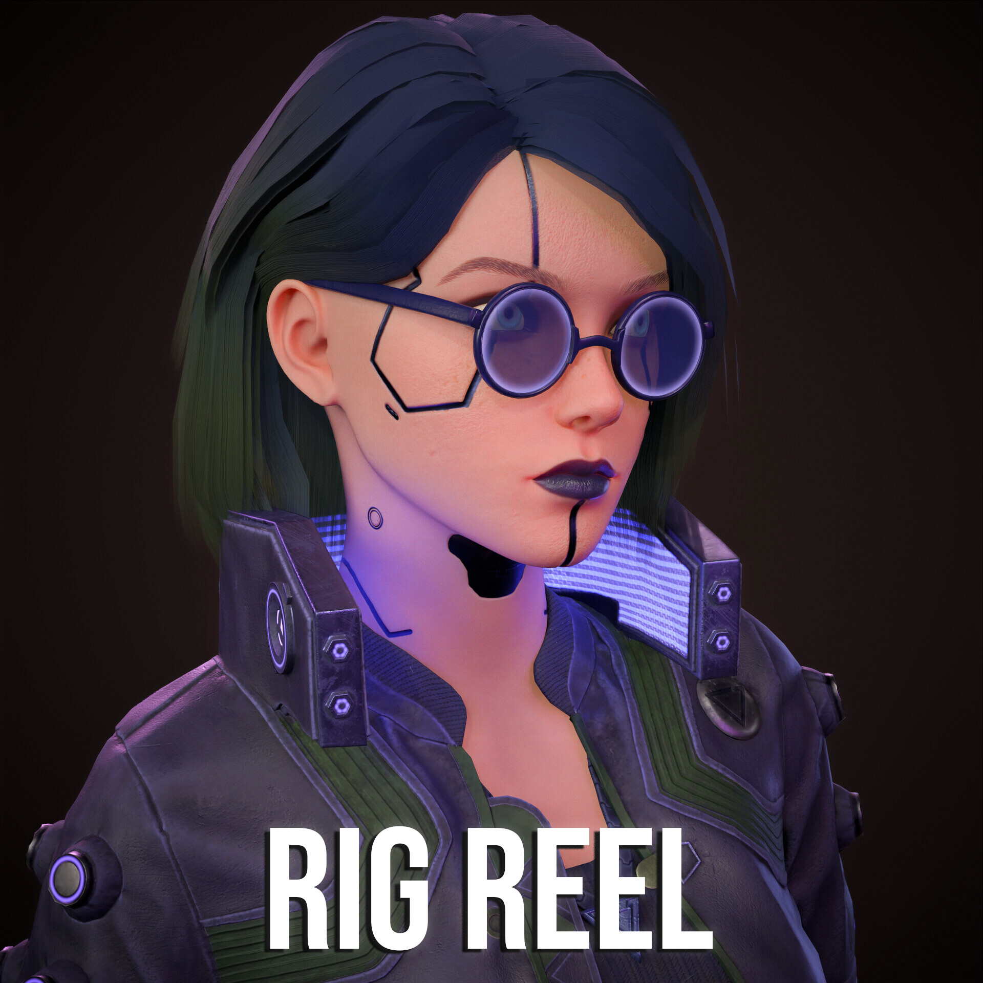 ArtStation - Cyberpunk Girl Rigging demo reel
