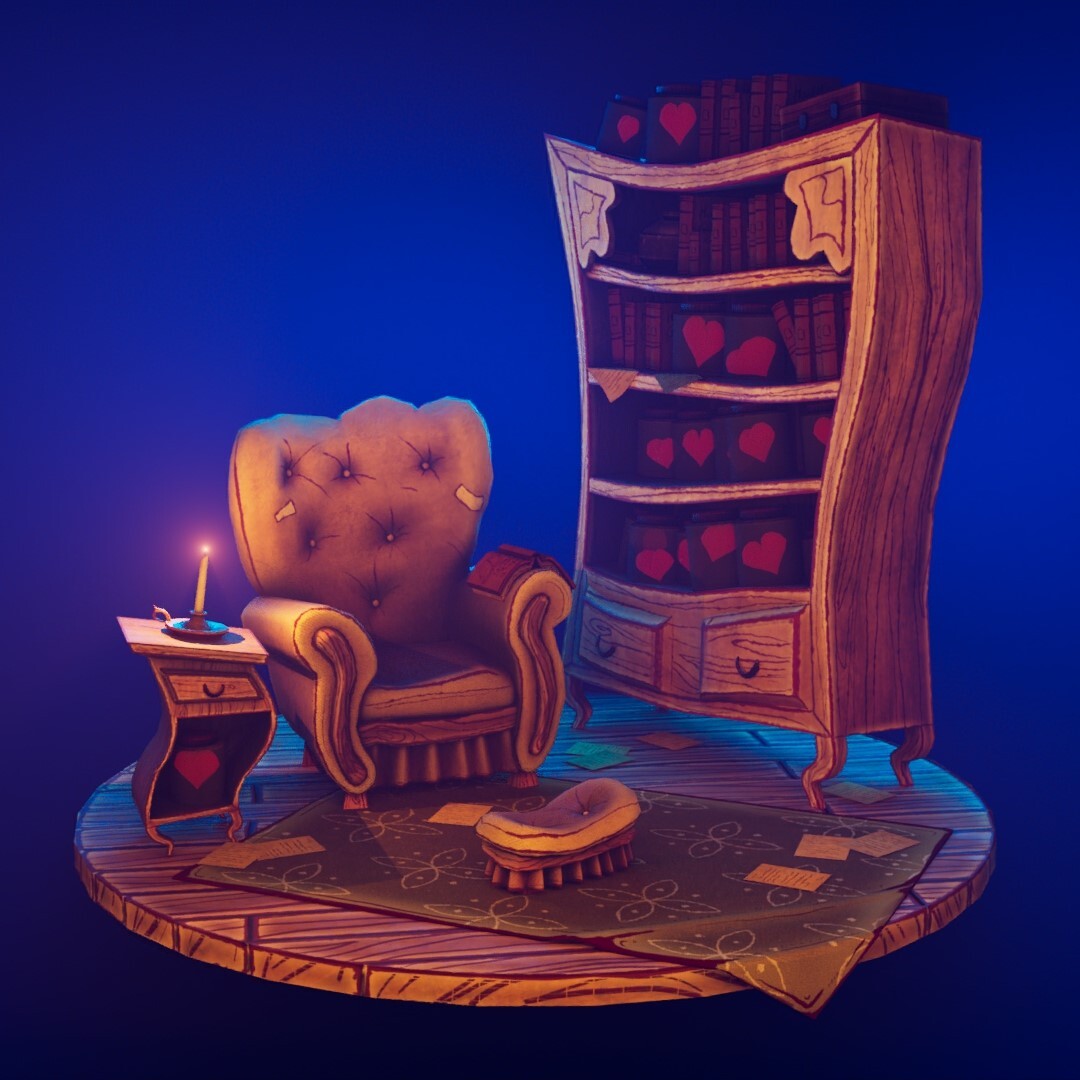 ArtStation - The Heart Maker's Reading Nook