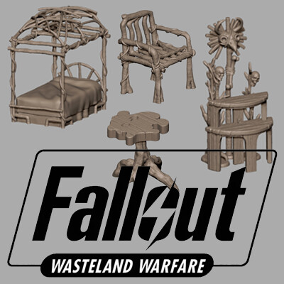 ArtStation - Fallout - Wasteland Warfare - Mothman Cult - Furniture