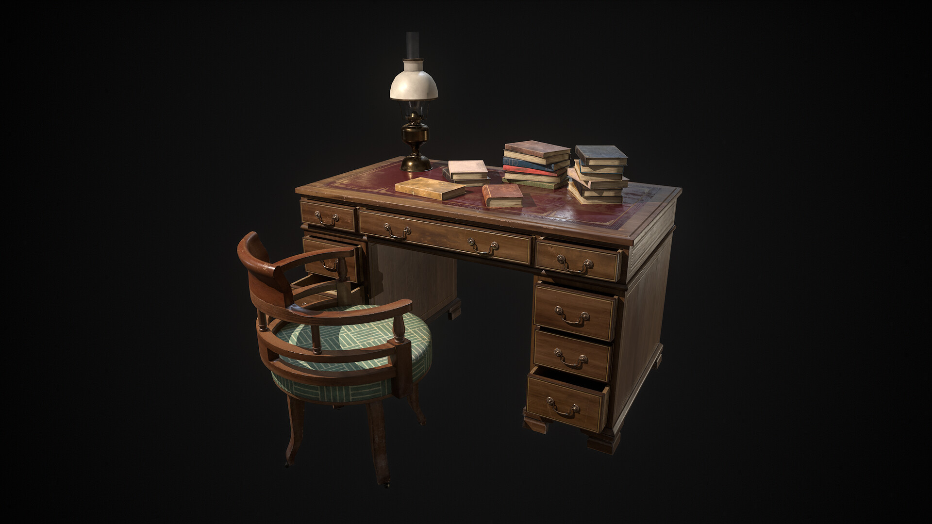 ArtStation - Antique Desk & Props
