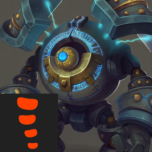 ArtStation - Mecha-Arcane Golem Awakening animation / Spine 2D