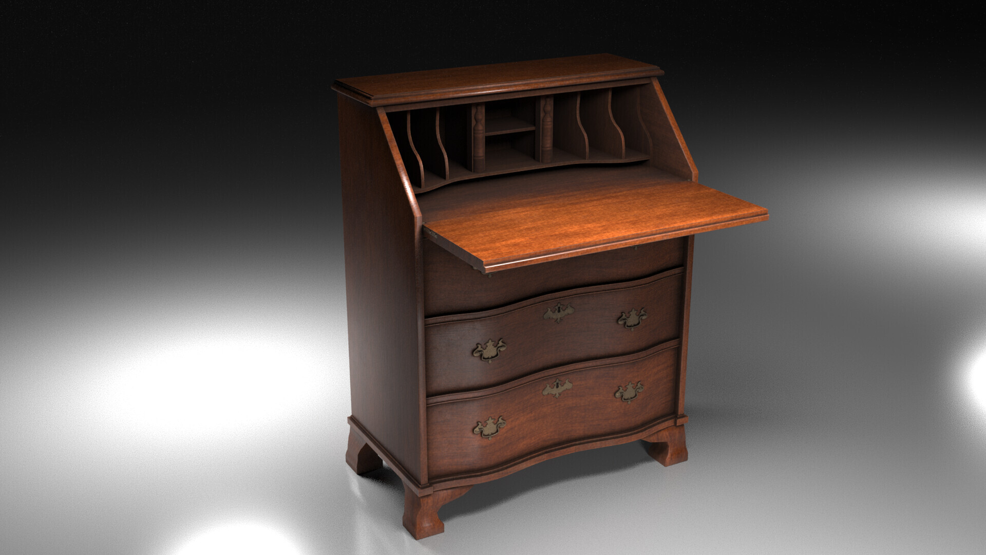 ArtStation - Wood Secretary Desk