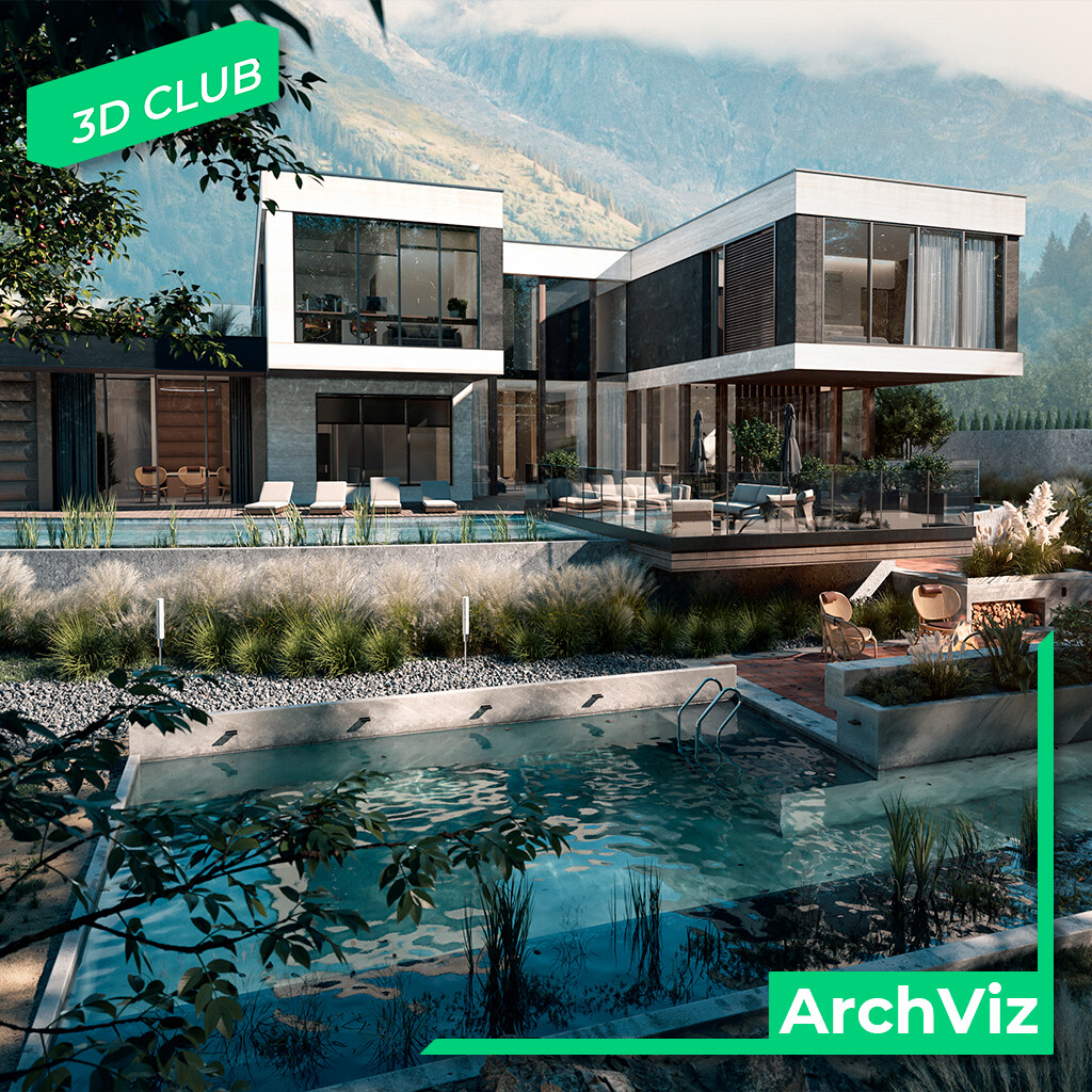 ArtStation - Private house 'Four Elements'