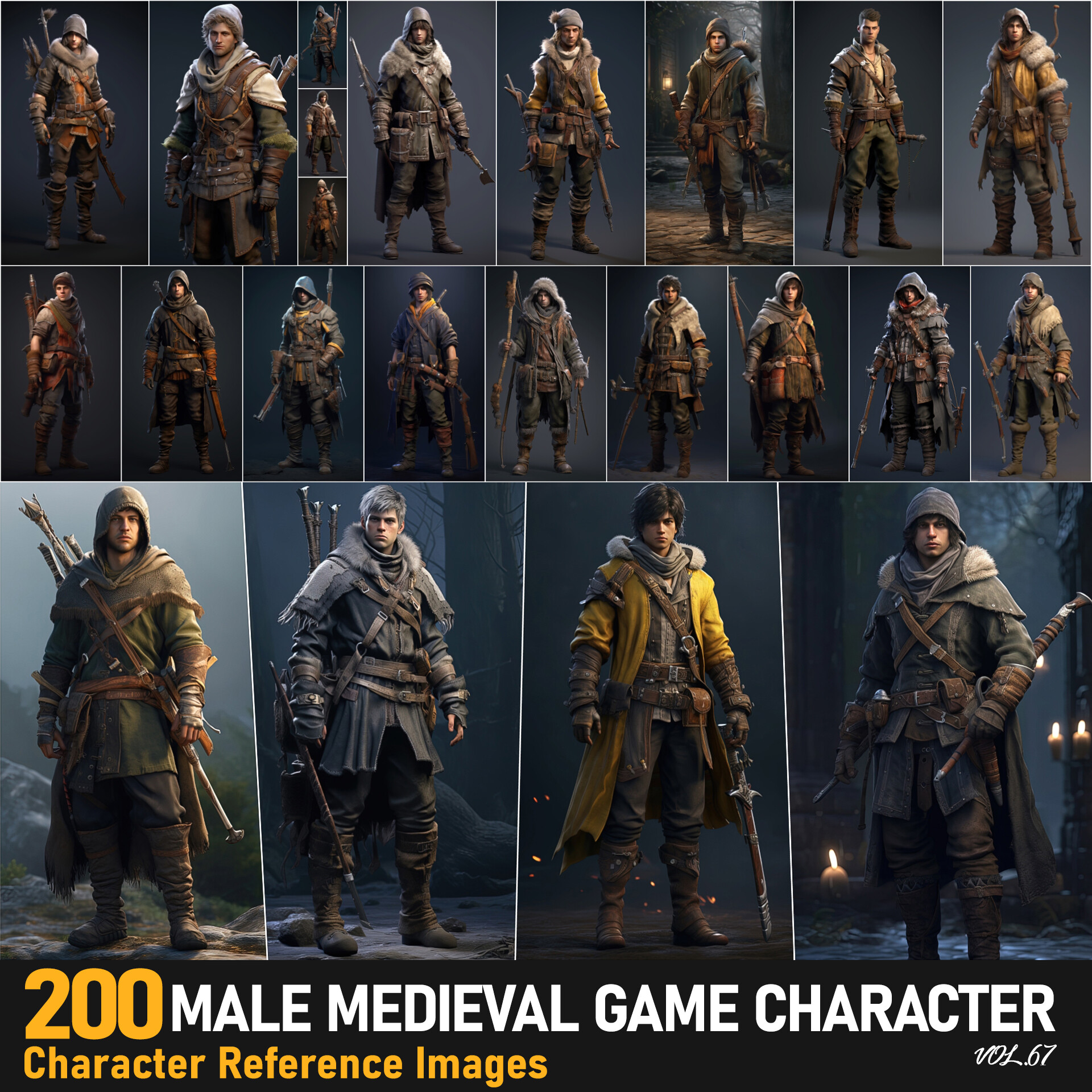 ArtStation - Male Medieval Game Character VOL.67|4K Reference Images