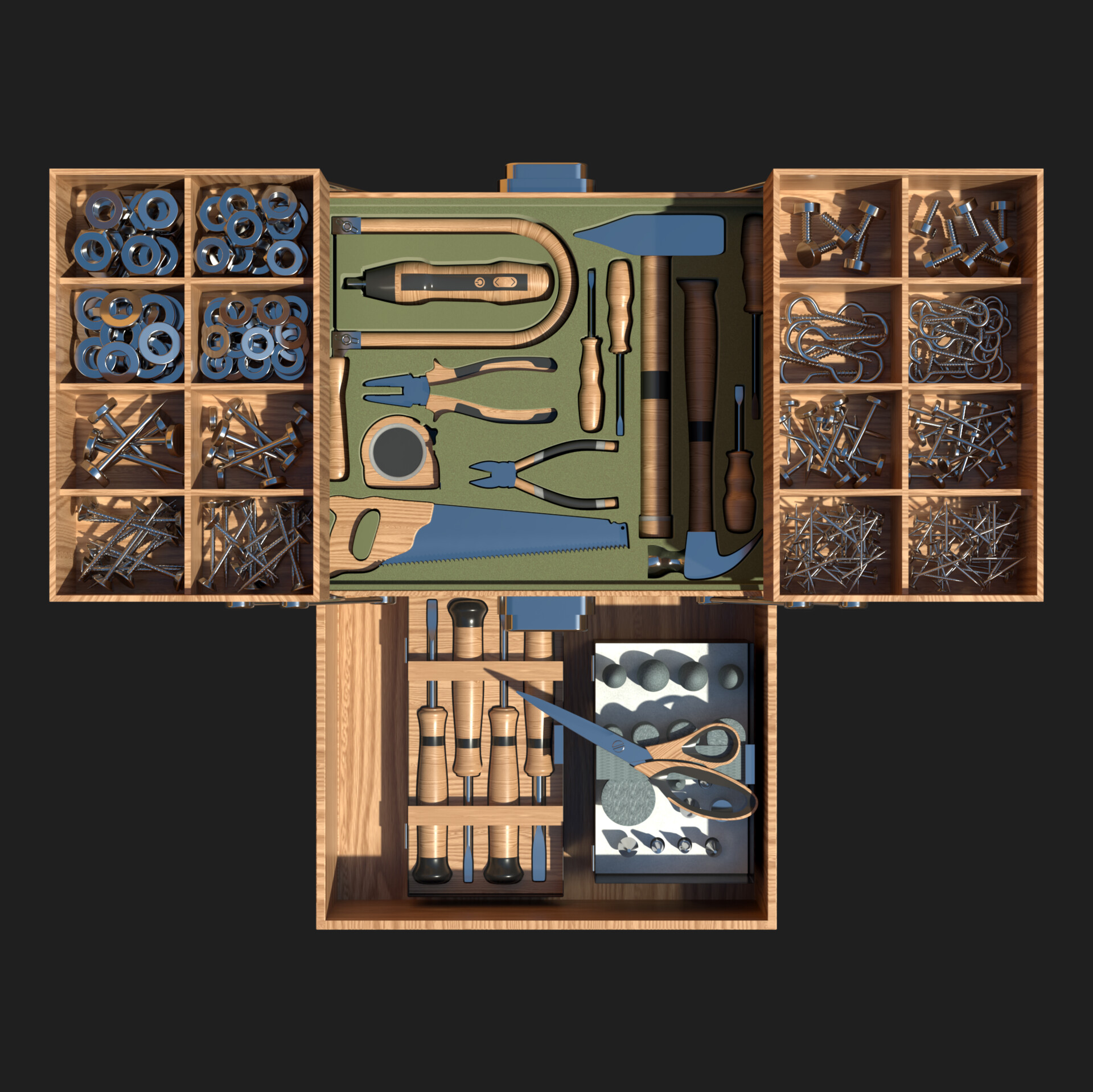 ArtStation - Wooden Tool Box for Workshop Model