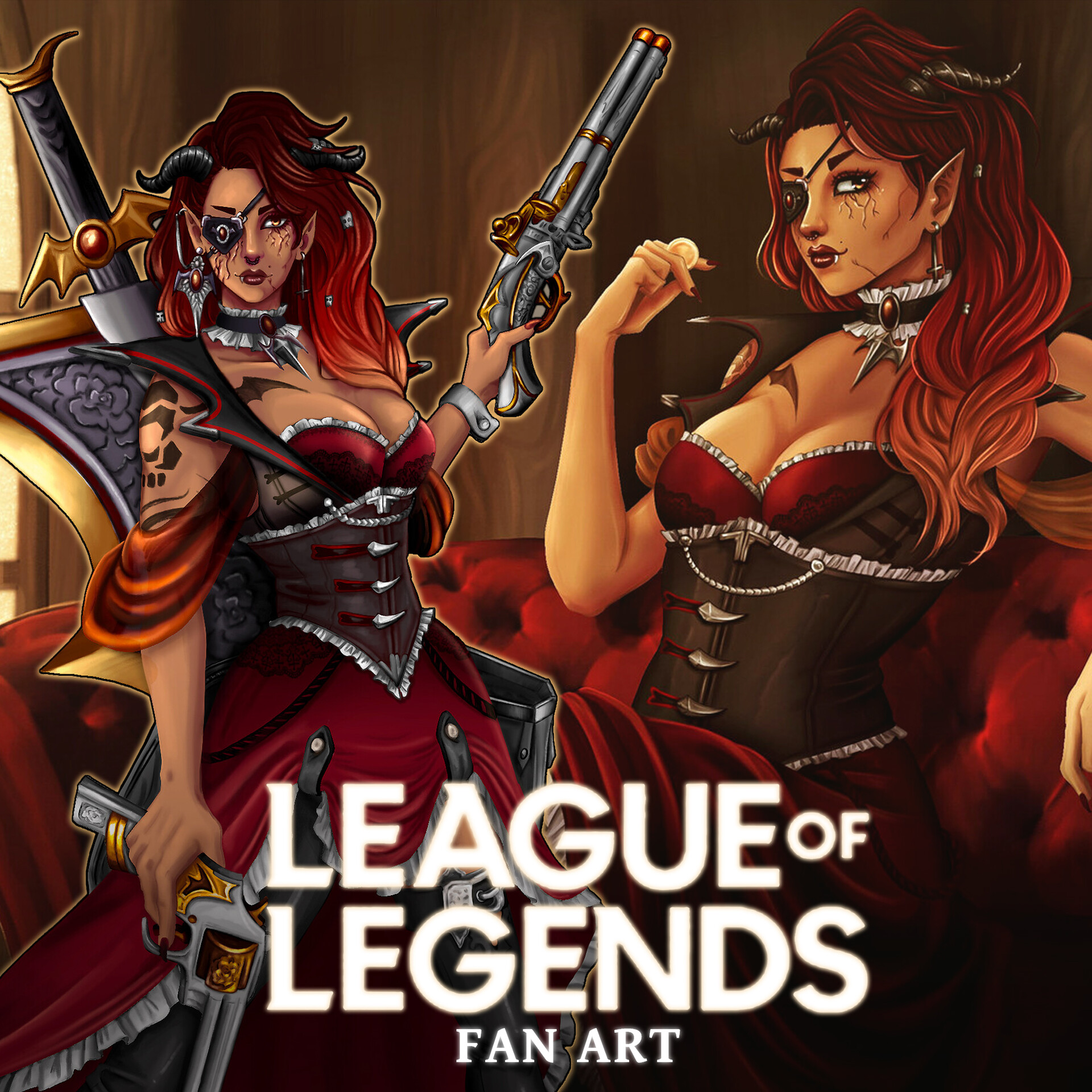 ArtStation - Samira - Halloween Fan Skin