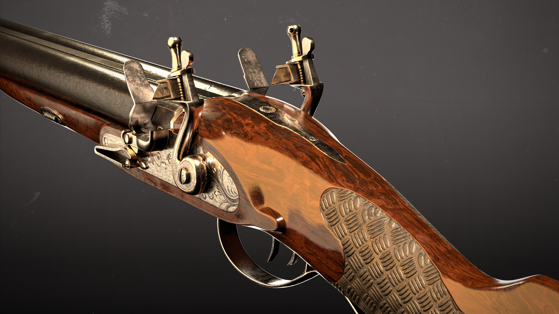 ArtStation - Pedersoli Flintlock Double Barrel Shotgun