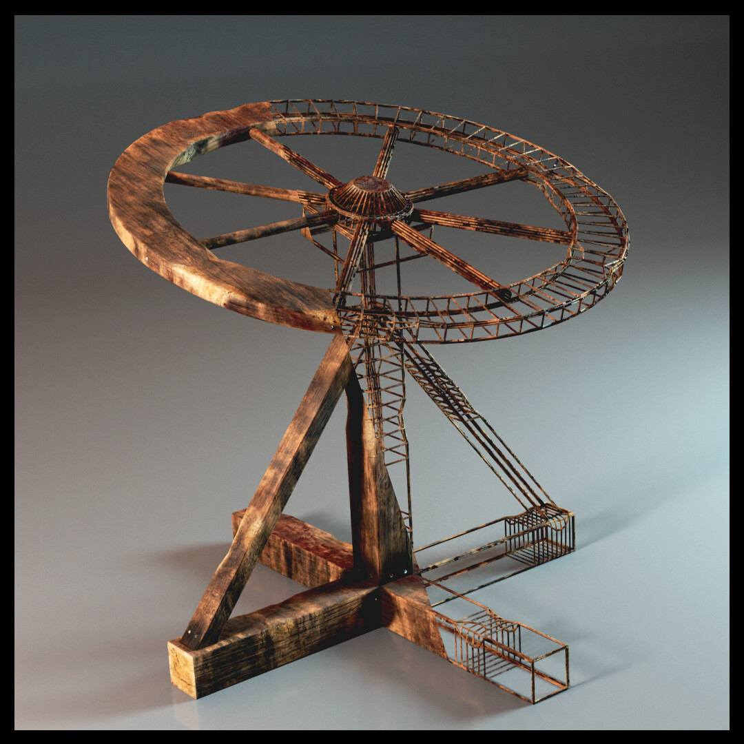 ArtStation - Breaking Wheel A Torture Device v02