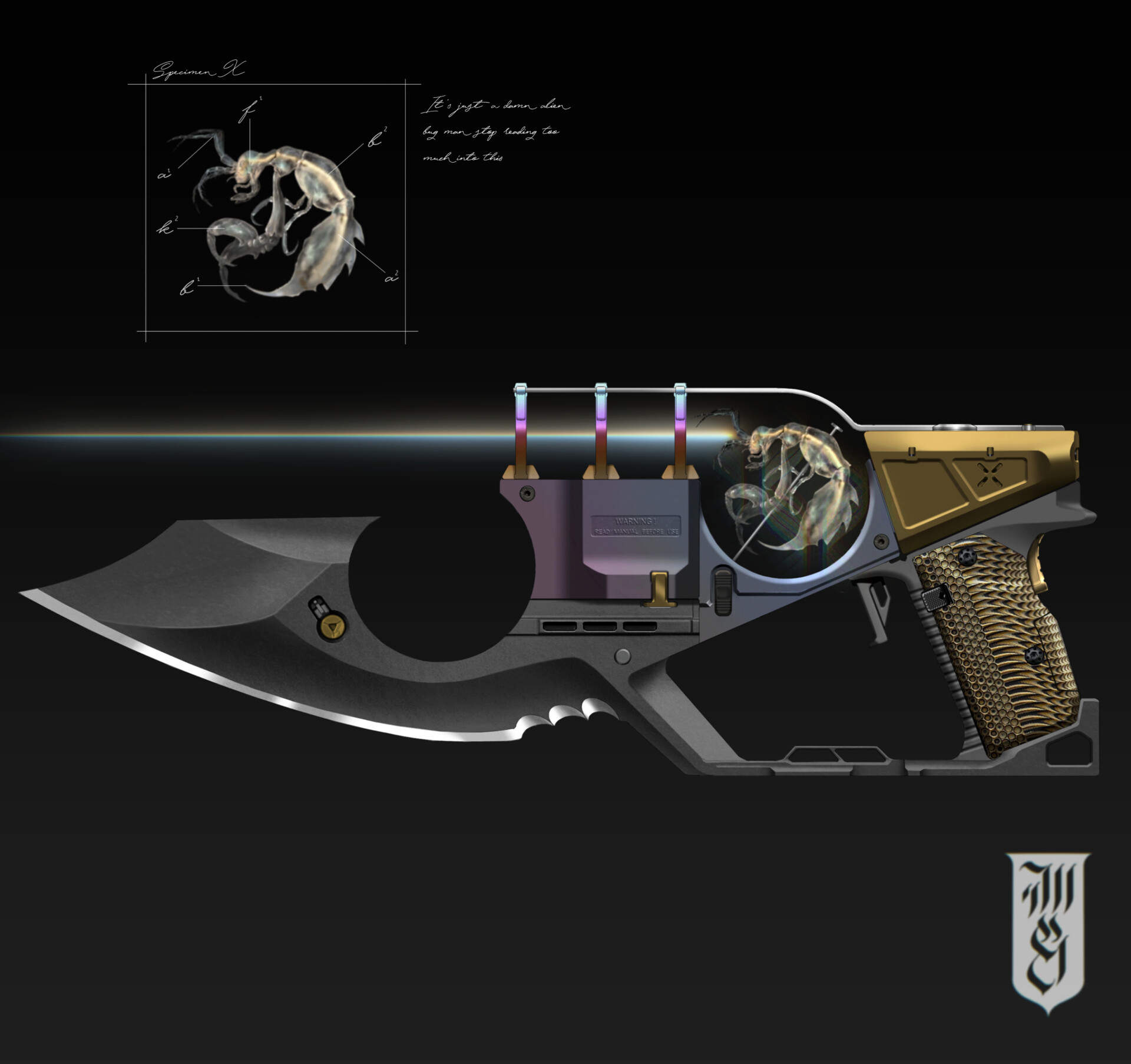 ArtStation - Cursed Gun With An Alien Bug