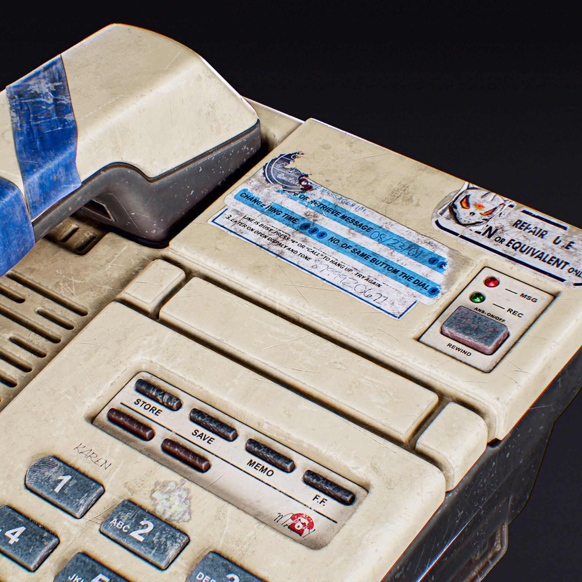 ArtStation - Old 90's Desk Telephone