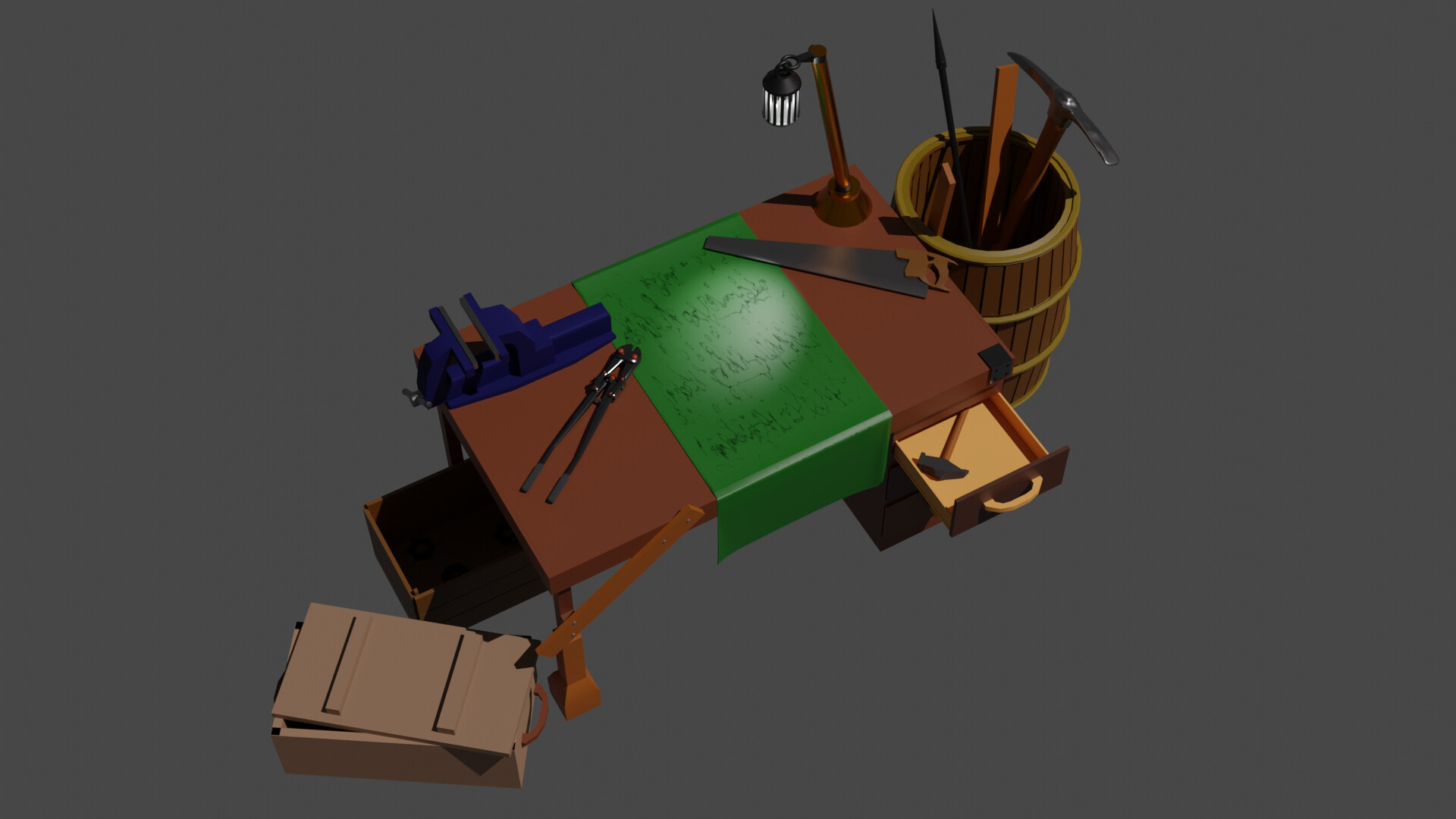 ArtStation - Low-Poly Working Bench