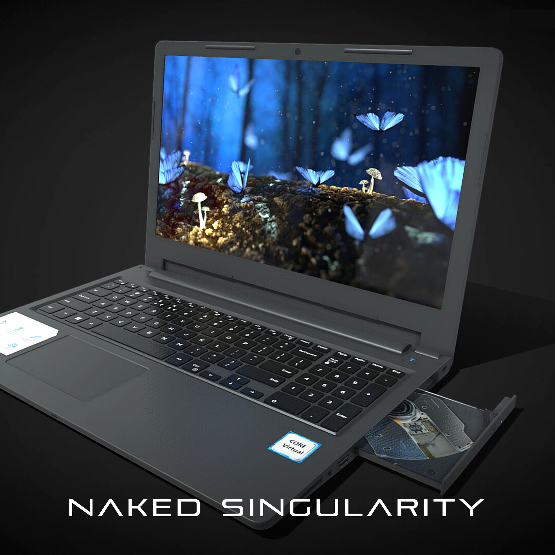 ArtStation - Black Laptop with optical drive. Link to get it below.