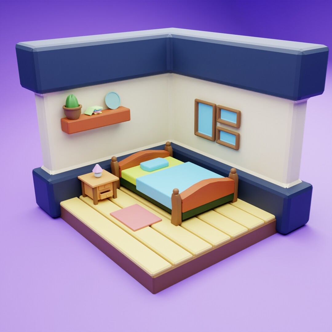 ArtStation - Isometric Room - Blender