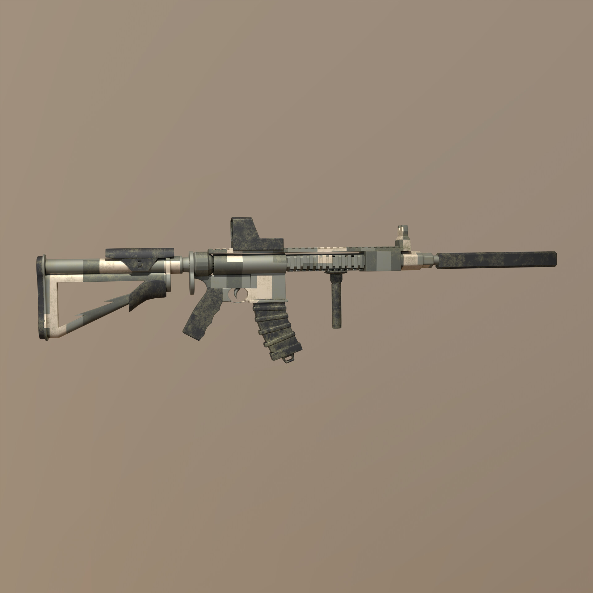 ArtStation - m4. realistic. desert camo. with dust