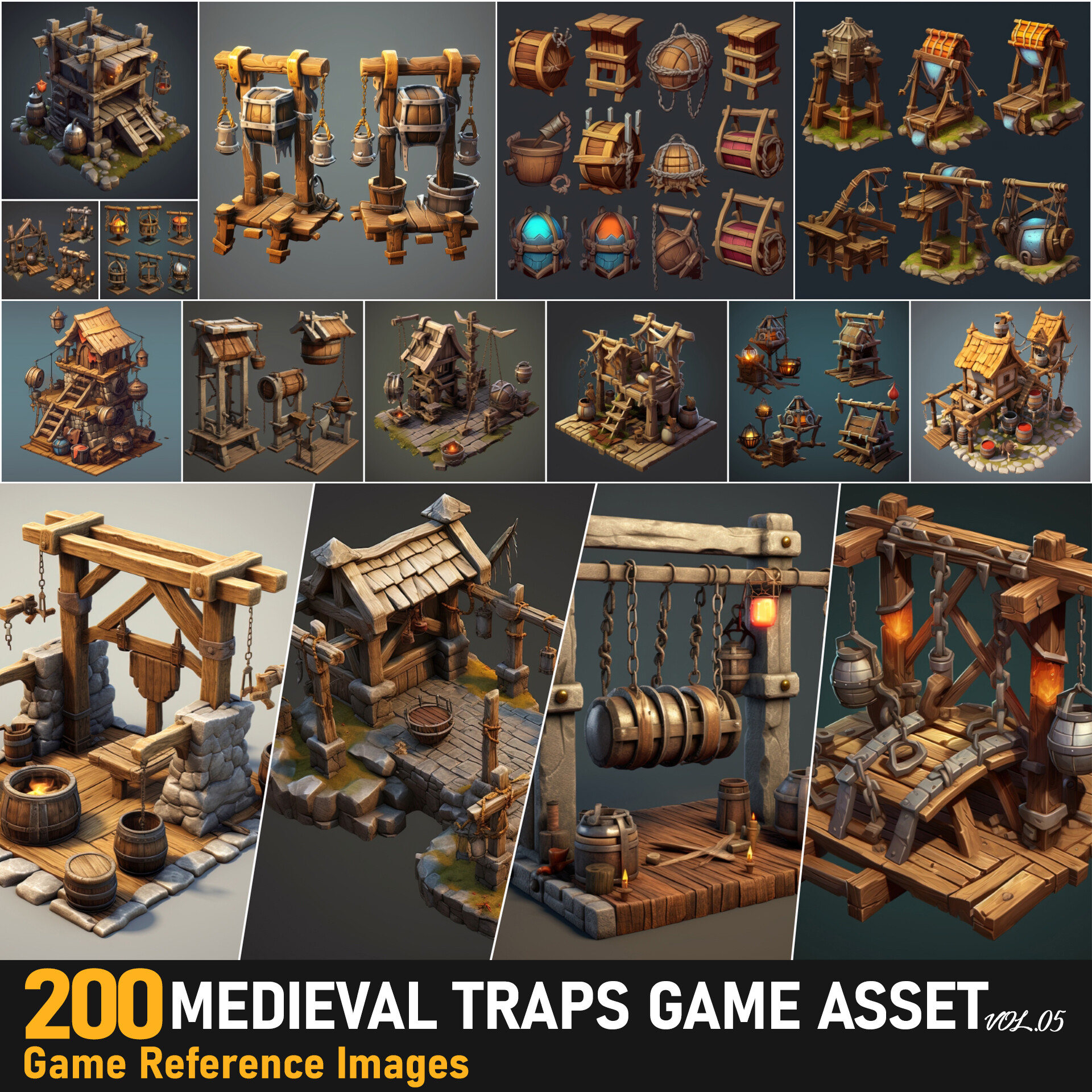 ArtStation - Medieval traps game asset VOL.05|4K Reference Images